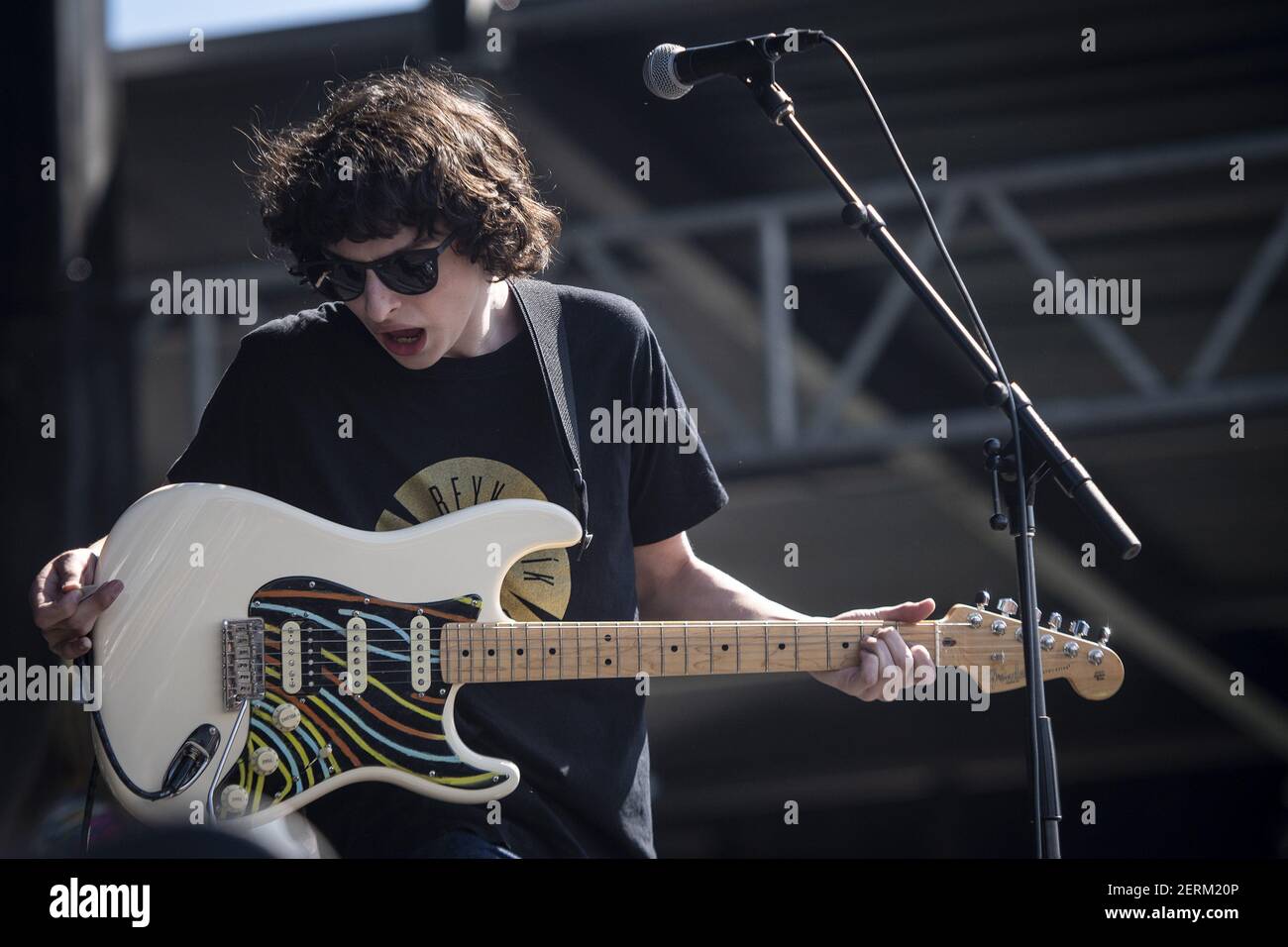 Finn Wolfhard of Calpurnia performs in Douglas Park during Riot Fest ...