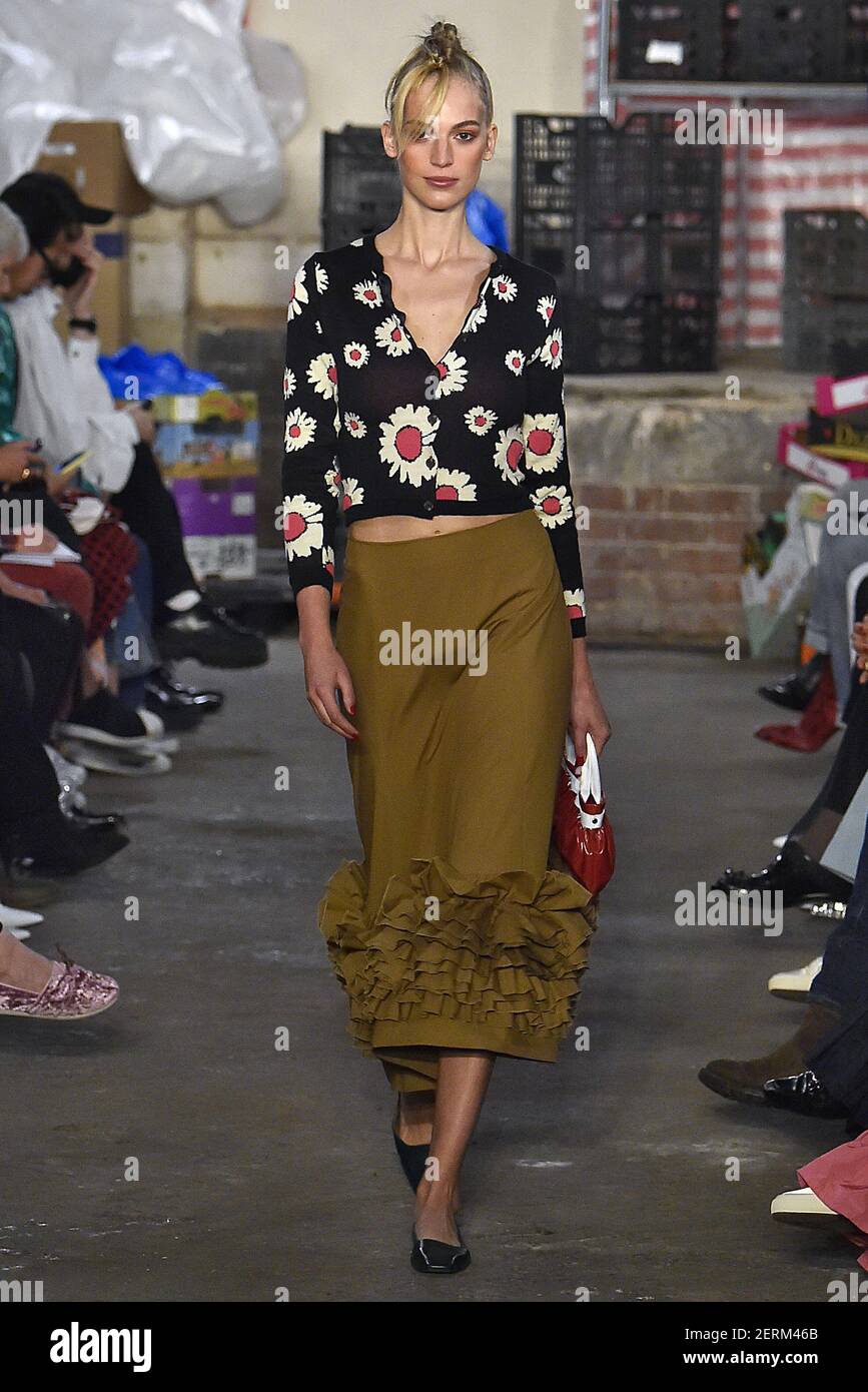 Model walks on the runway during the Molly Goddard London Fashion Week ...