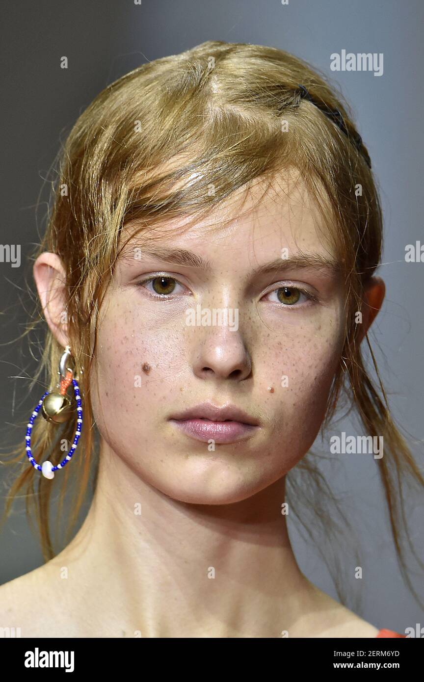 Model walks on the runway during the Preen by Thornton Bregazzi London ...