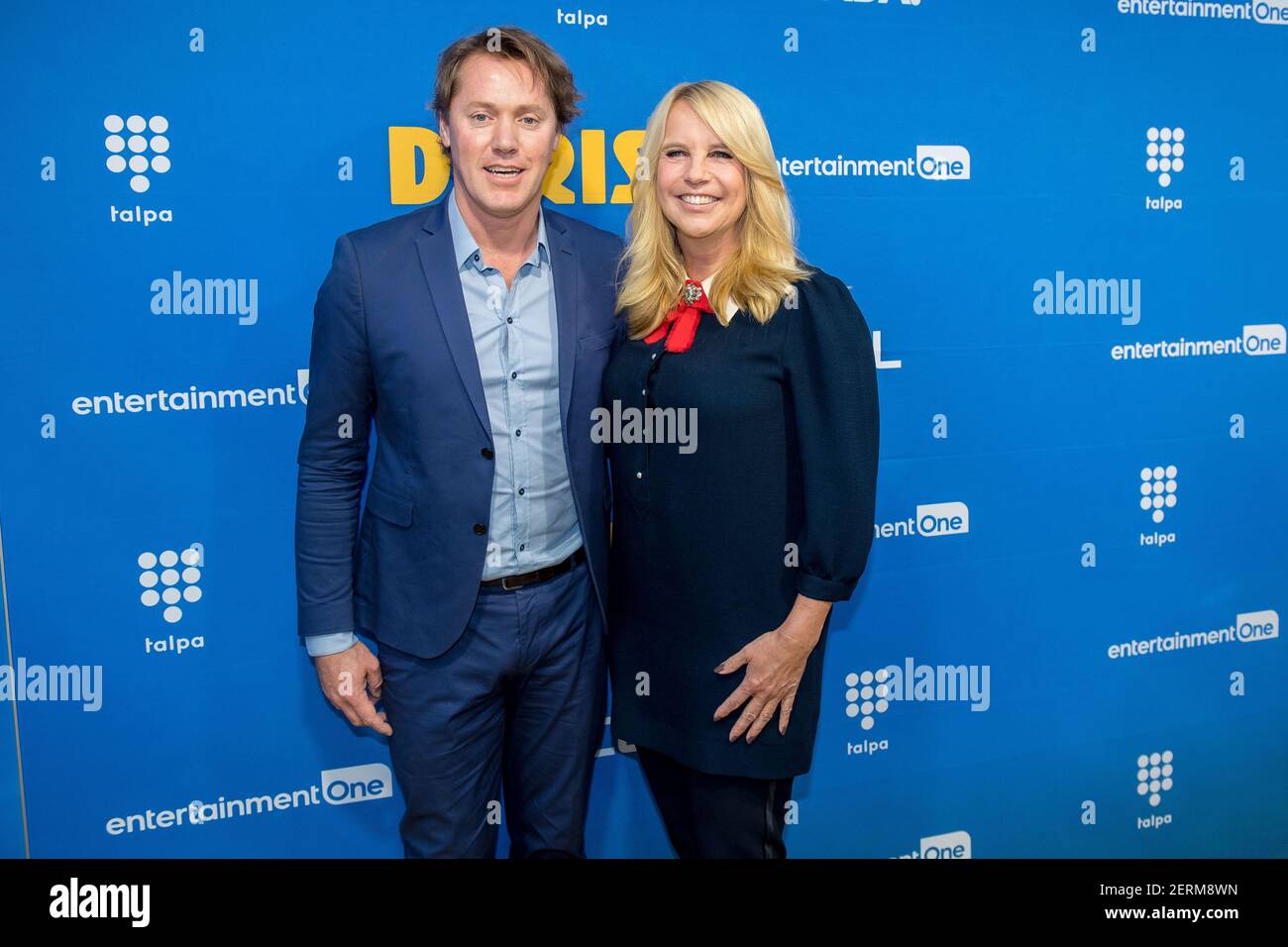 Linda de Mol with her partner Jeroen Rietbergen at the film premiere of ...