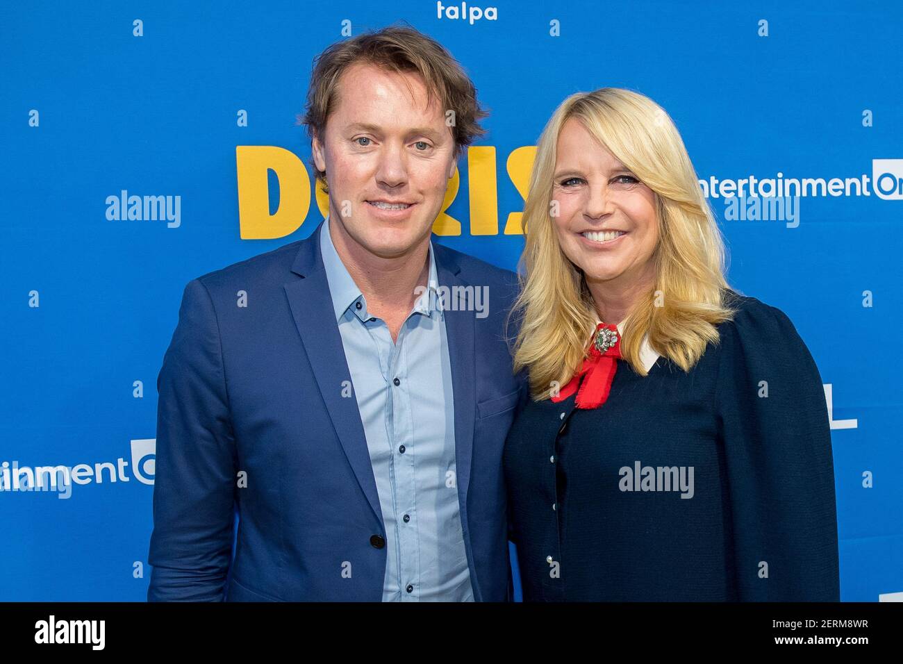Linda de Mol with her partner Jeroen Rietbergen at the film premiere of ...