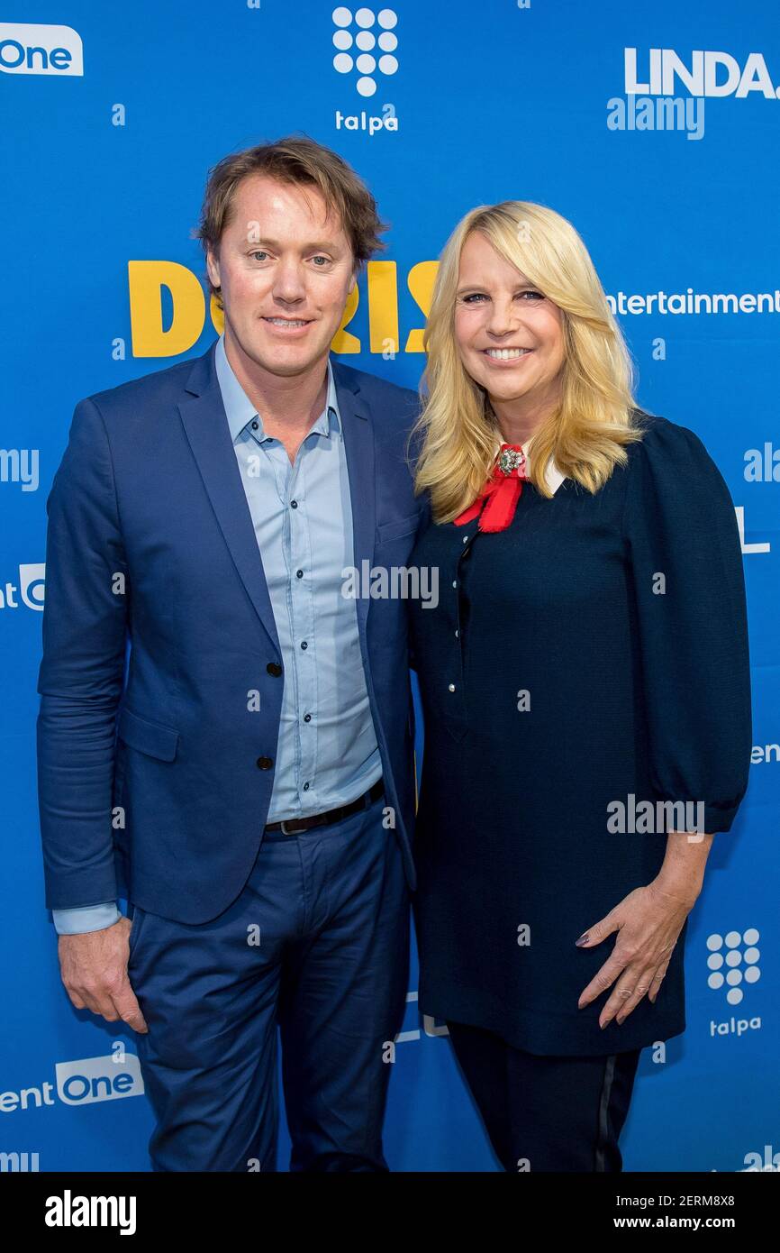 Linda de Mol with her partner Jeroen Rietbergen at the film premiere of ...
