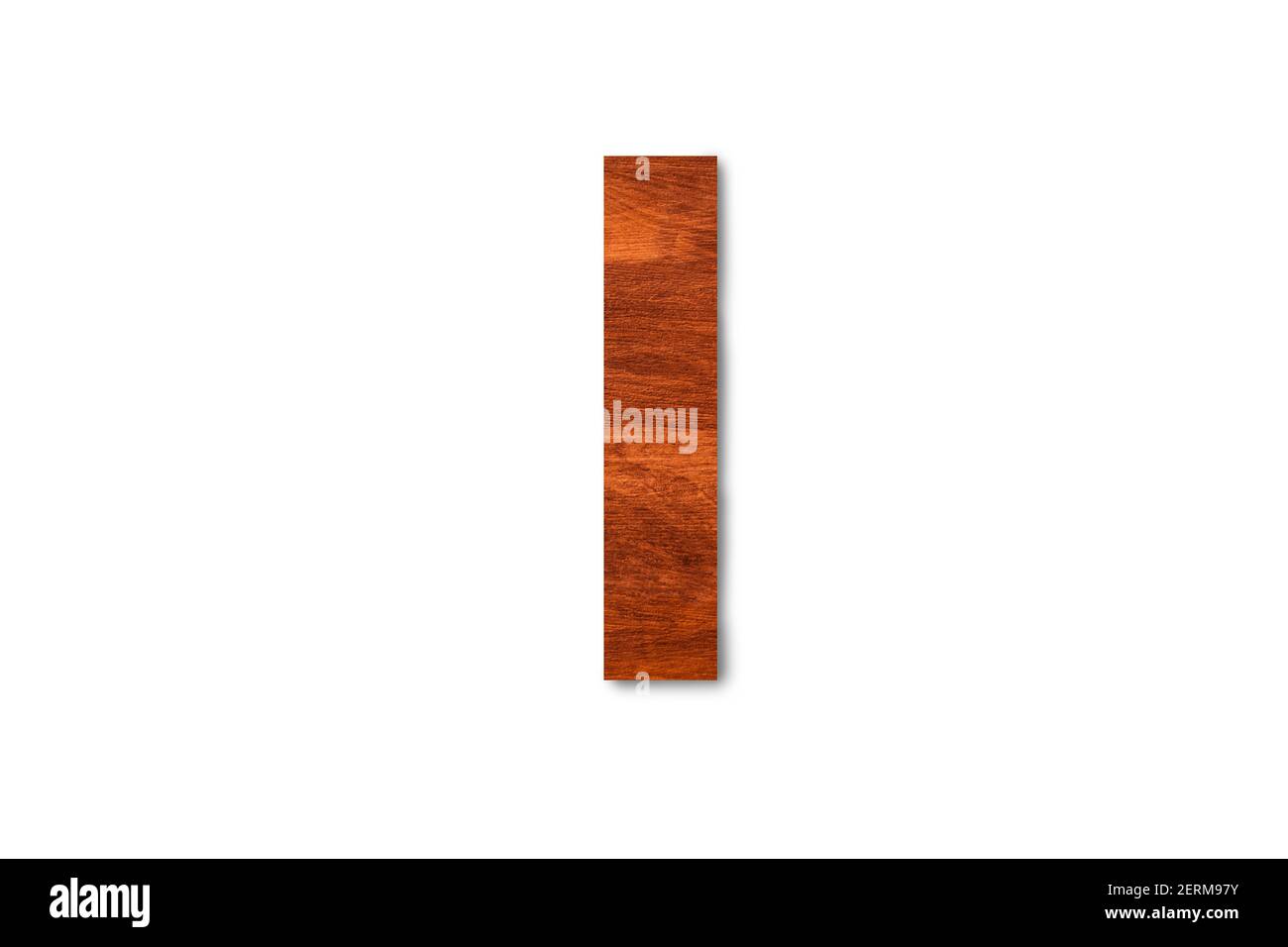 Modern wooden alphabet letter I isolated on white background with ...