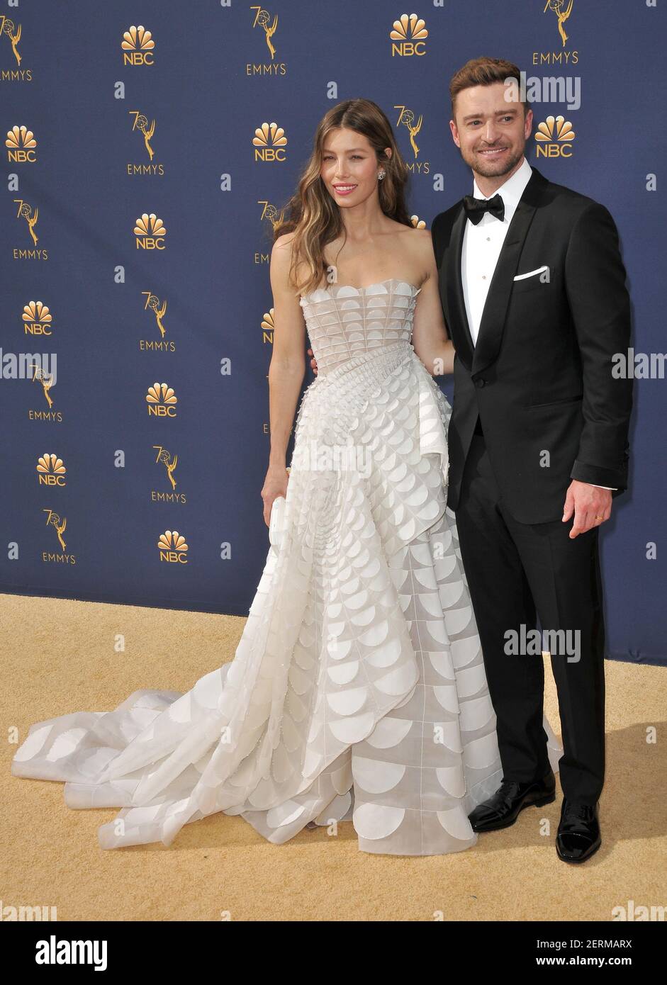 Jessica Biel and Justin Timberlake at the 70th Primetime Emmy Awards ...