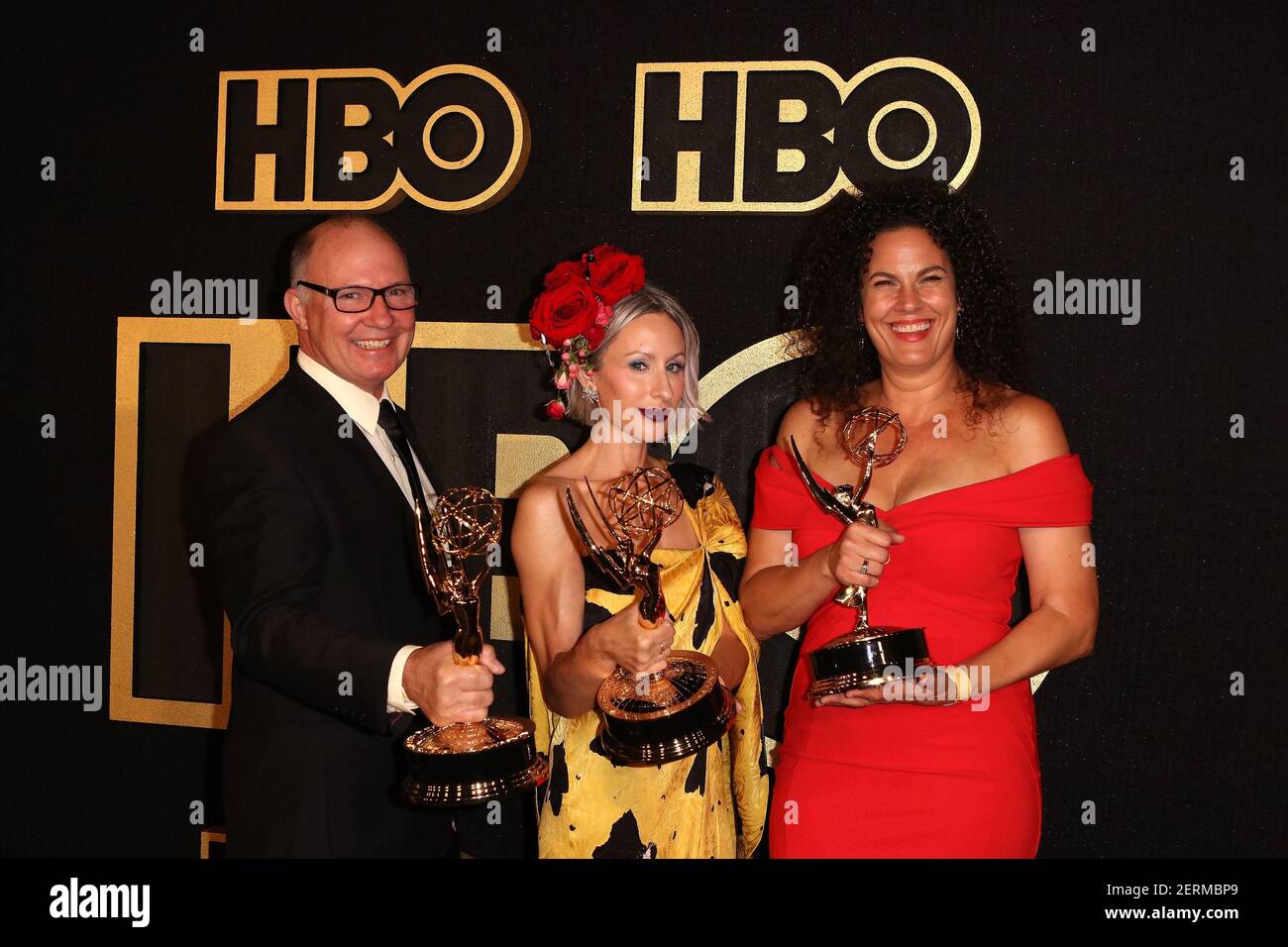 John Damiani, Rachel Hoke, Elisa Marsh attend the HBO's Official 2018 ...