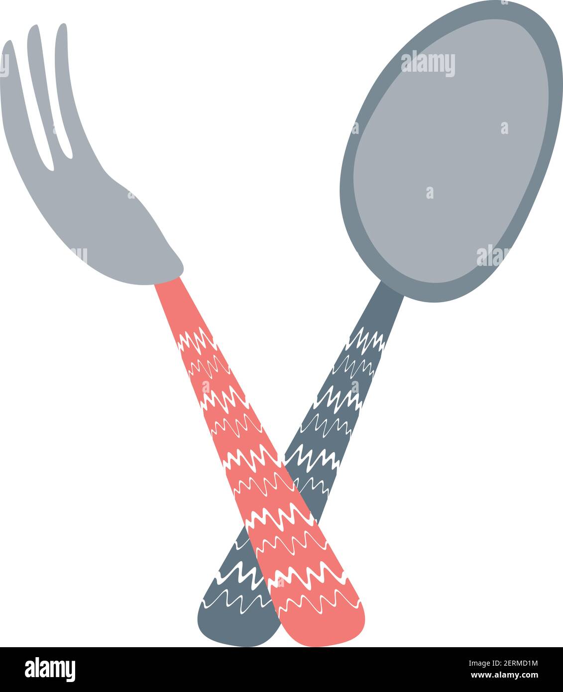 spoon fork cutlery kitchen cartoon Stock Vector Image & Art - Alamy