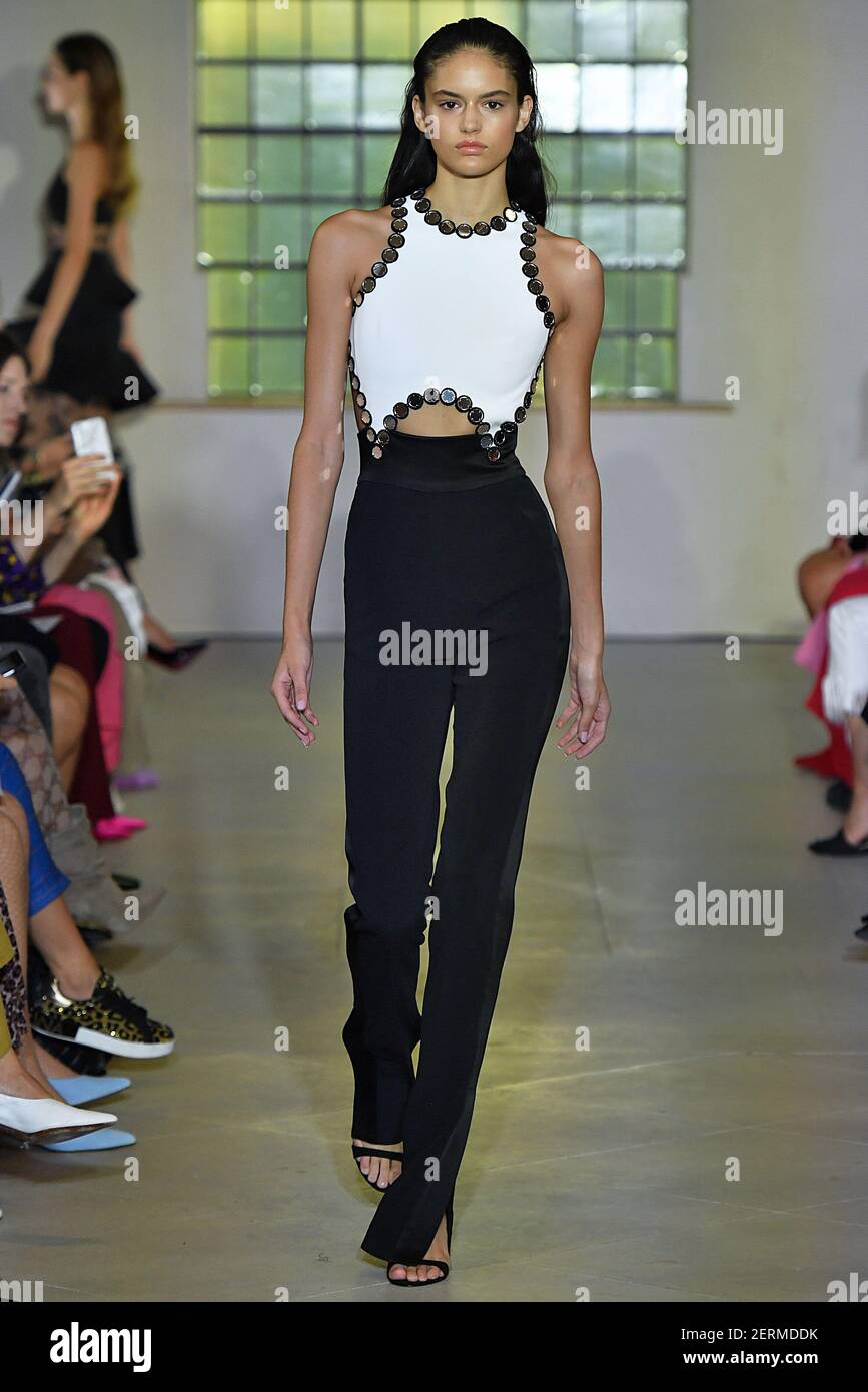 Model walks on the runway during the David Koma London Fashion Week ...