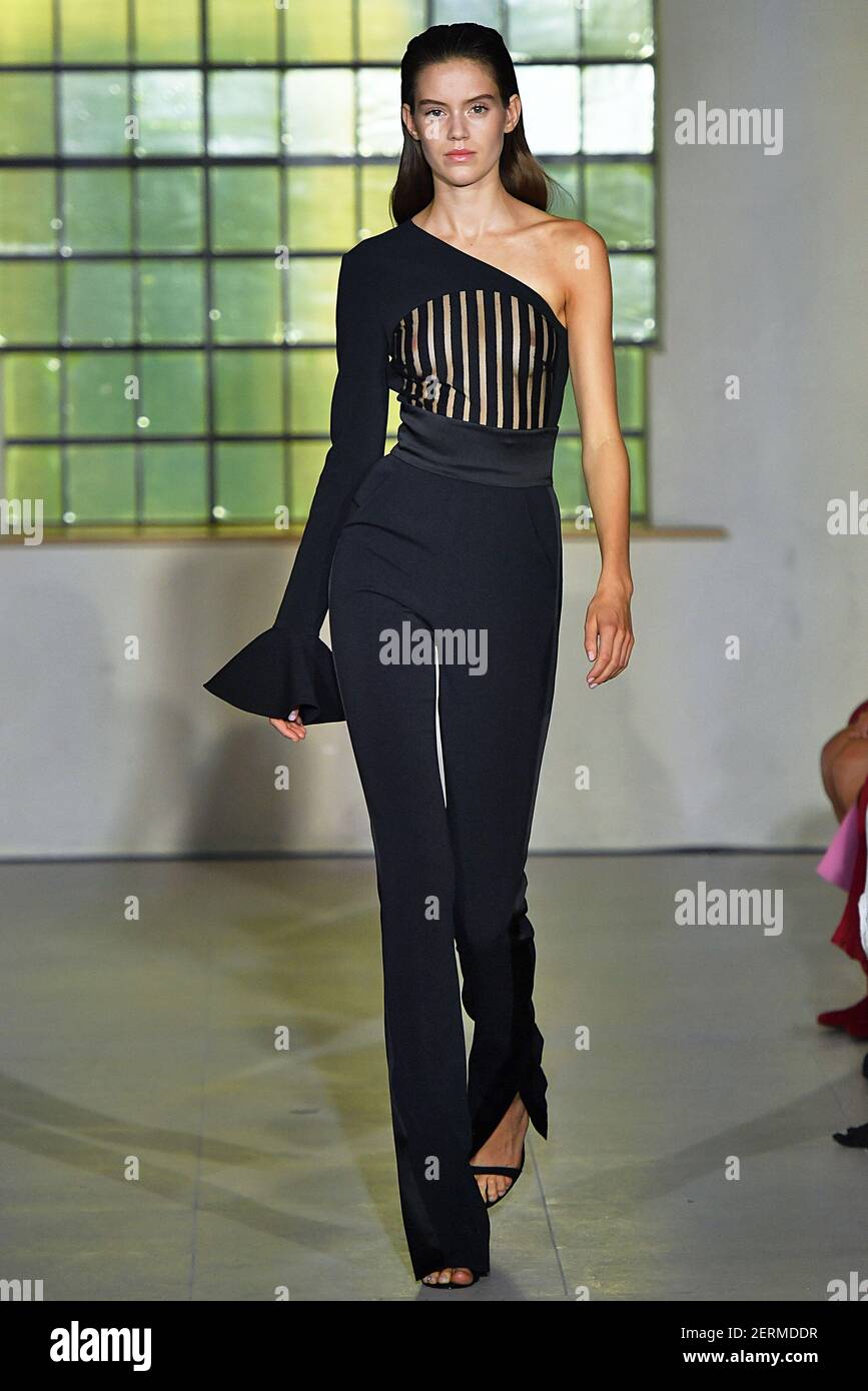 Model walks on the runway during the David Koma London Fashion Week ...
