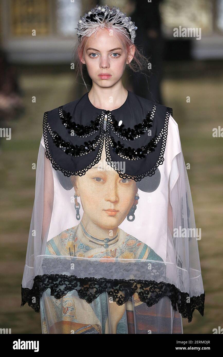 Model Mariana Zaragoza walks on the runway during the Simone Rocha ...