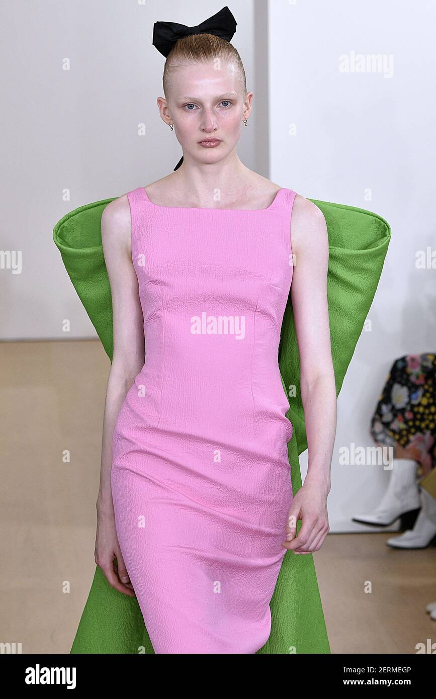 Model walks on the runway during the Emilia Wickstead London Fashion ...