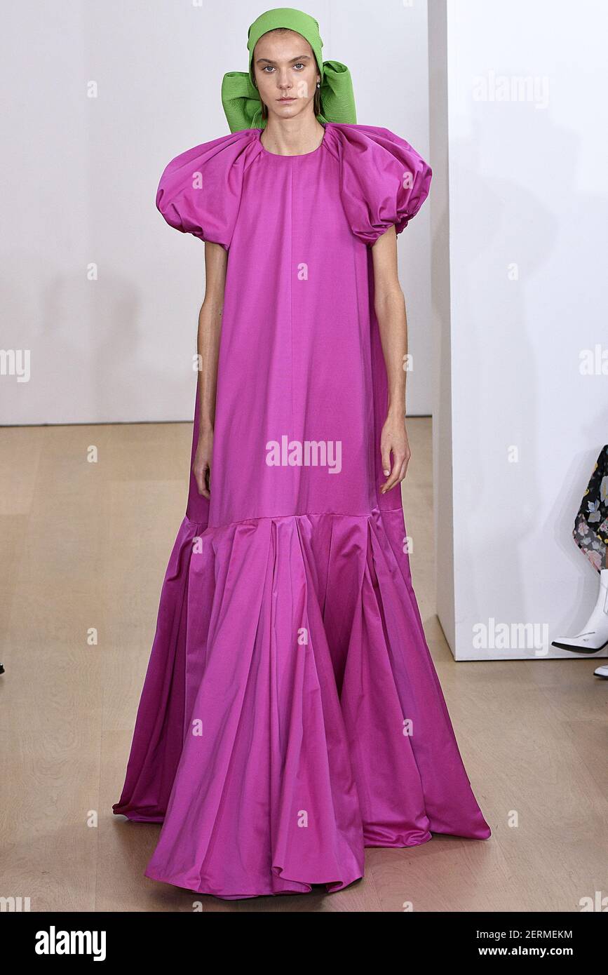 Model walks on the runway during the Emilia Wickstead London Fashion ...