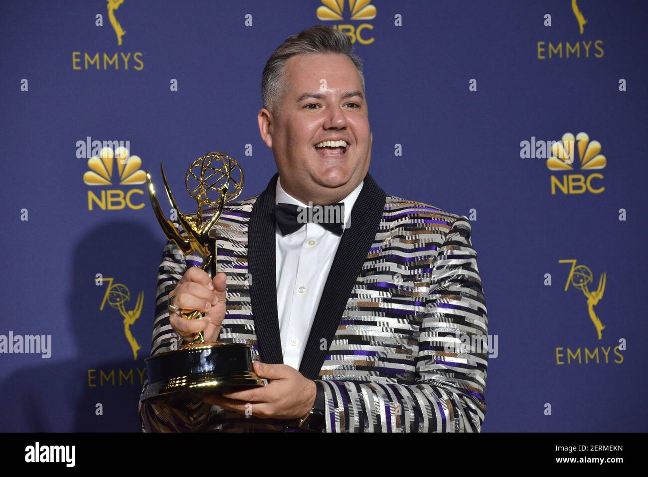 Ross Mathews poses in the press room with the award for outstanding ...
