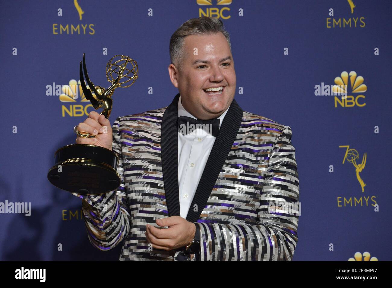 Ross Mathews poses in the press room with the award for outstanding ...