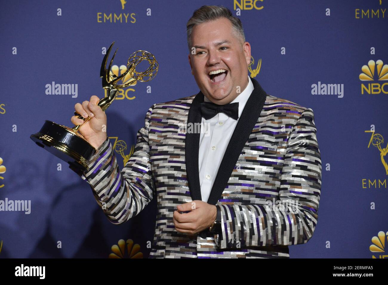 Ross Mathews poses in the press room with the award for outstanding ...