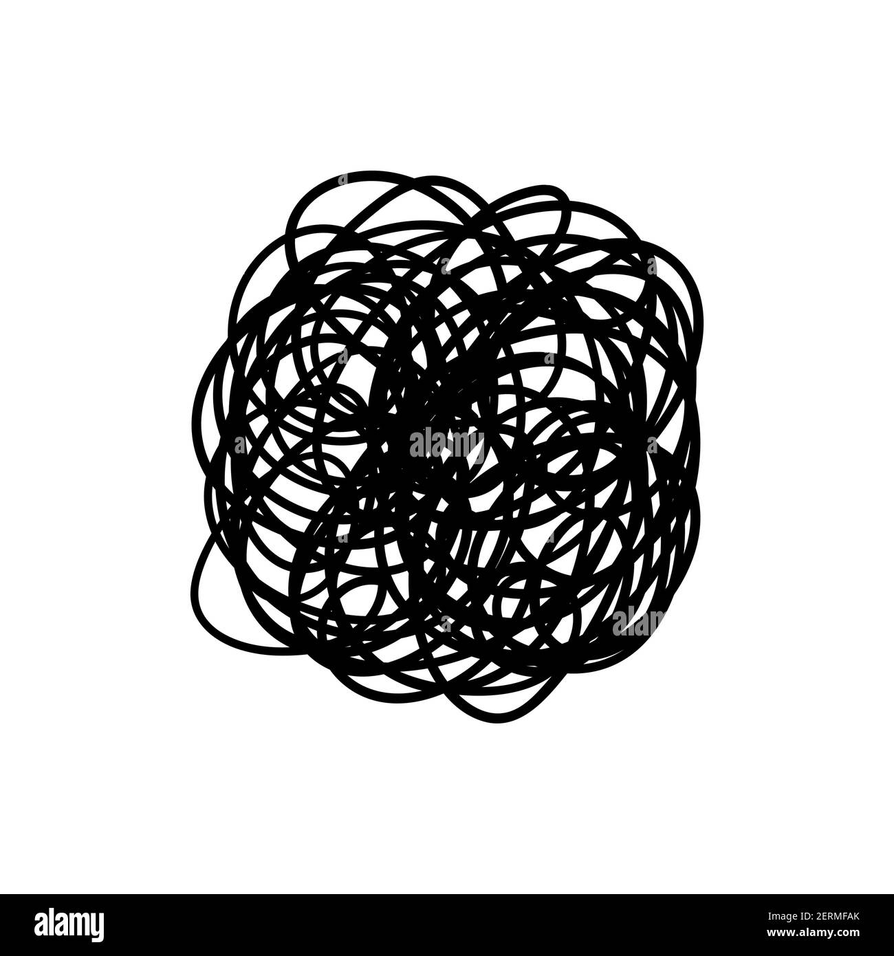 Hand drawn scribble circle vector isolated on white background. Chaos ...
