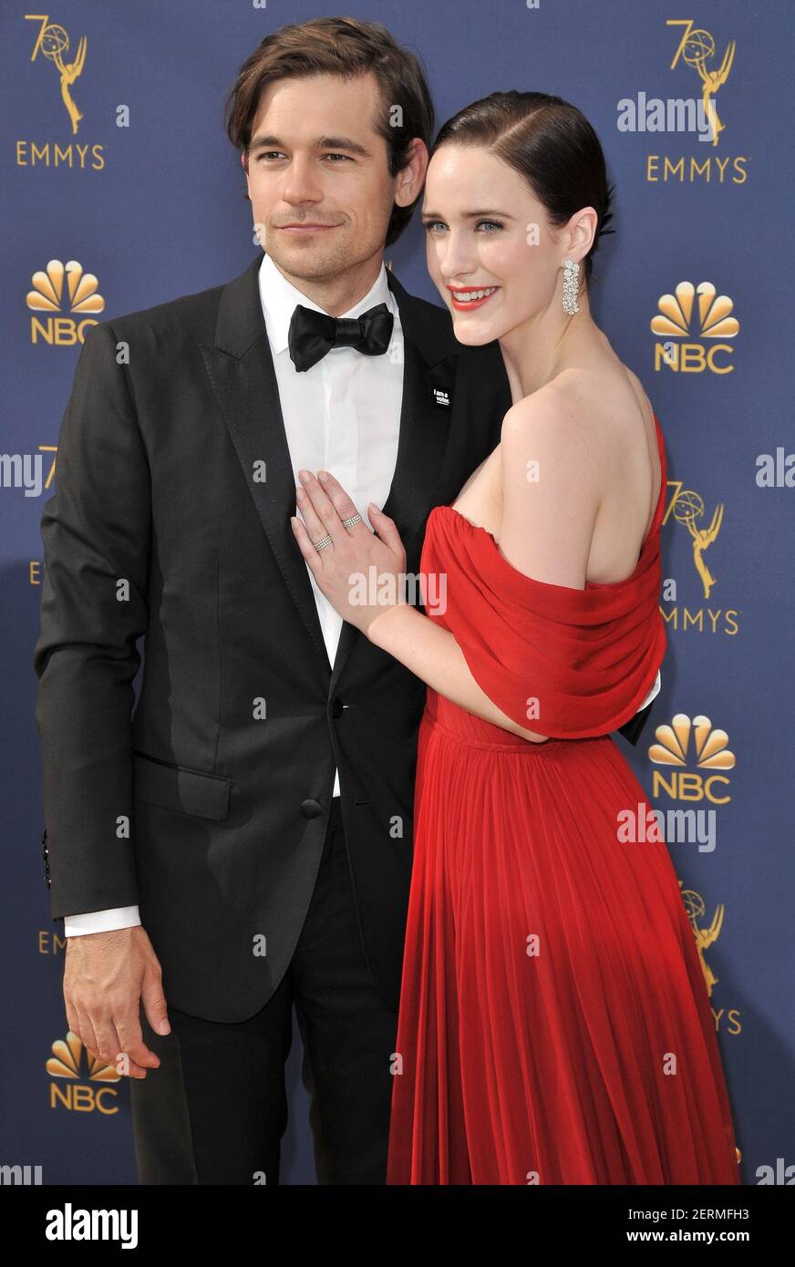 Jason Ralph and Rachel Brosnahan at the 70th Primetime Emmy Awards held ...