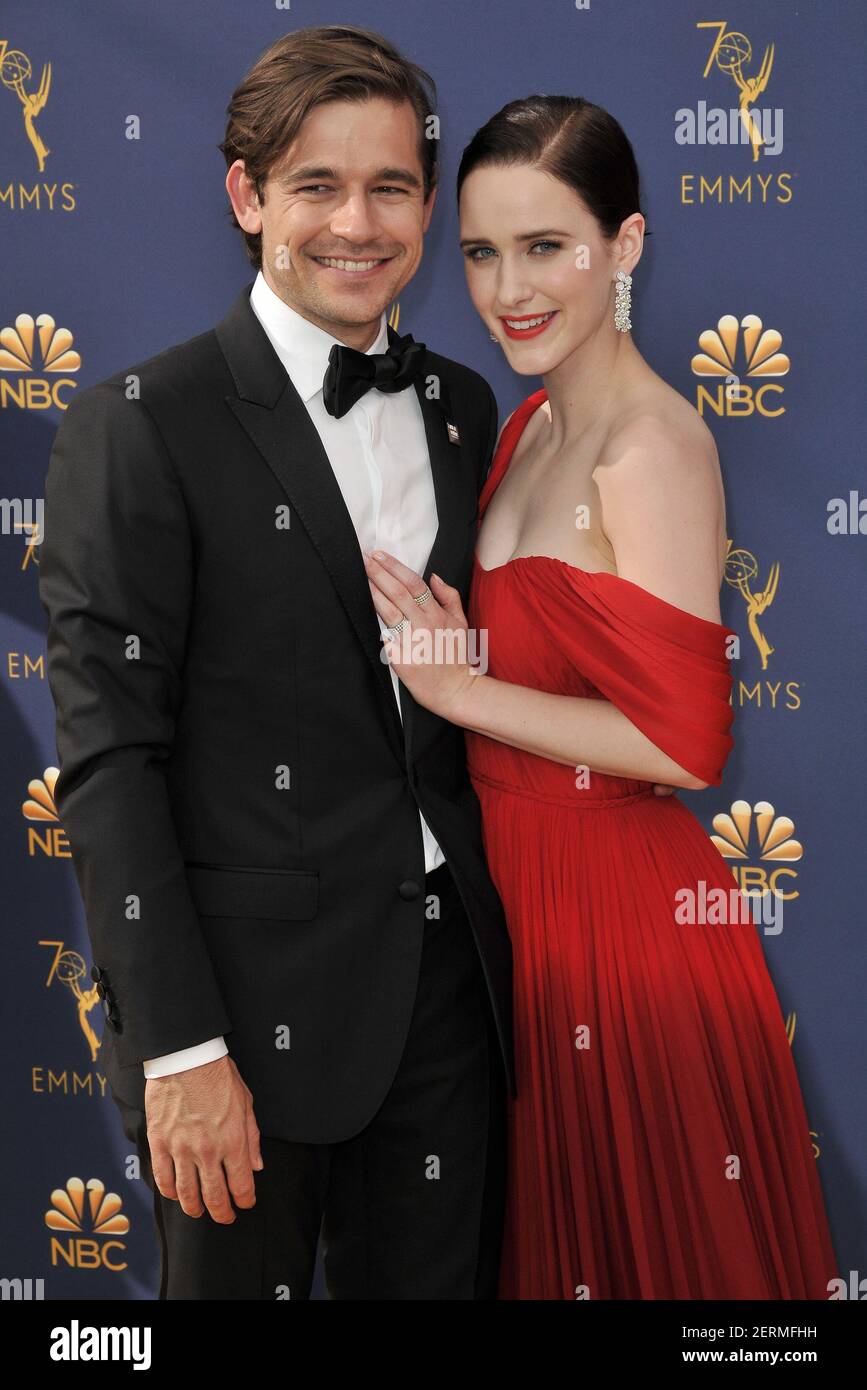 Jason Ralph and Rachel Brosnahan at the 70th Primetime Emmy Awards held ...