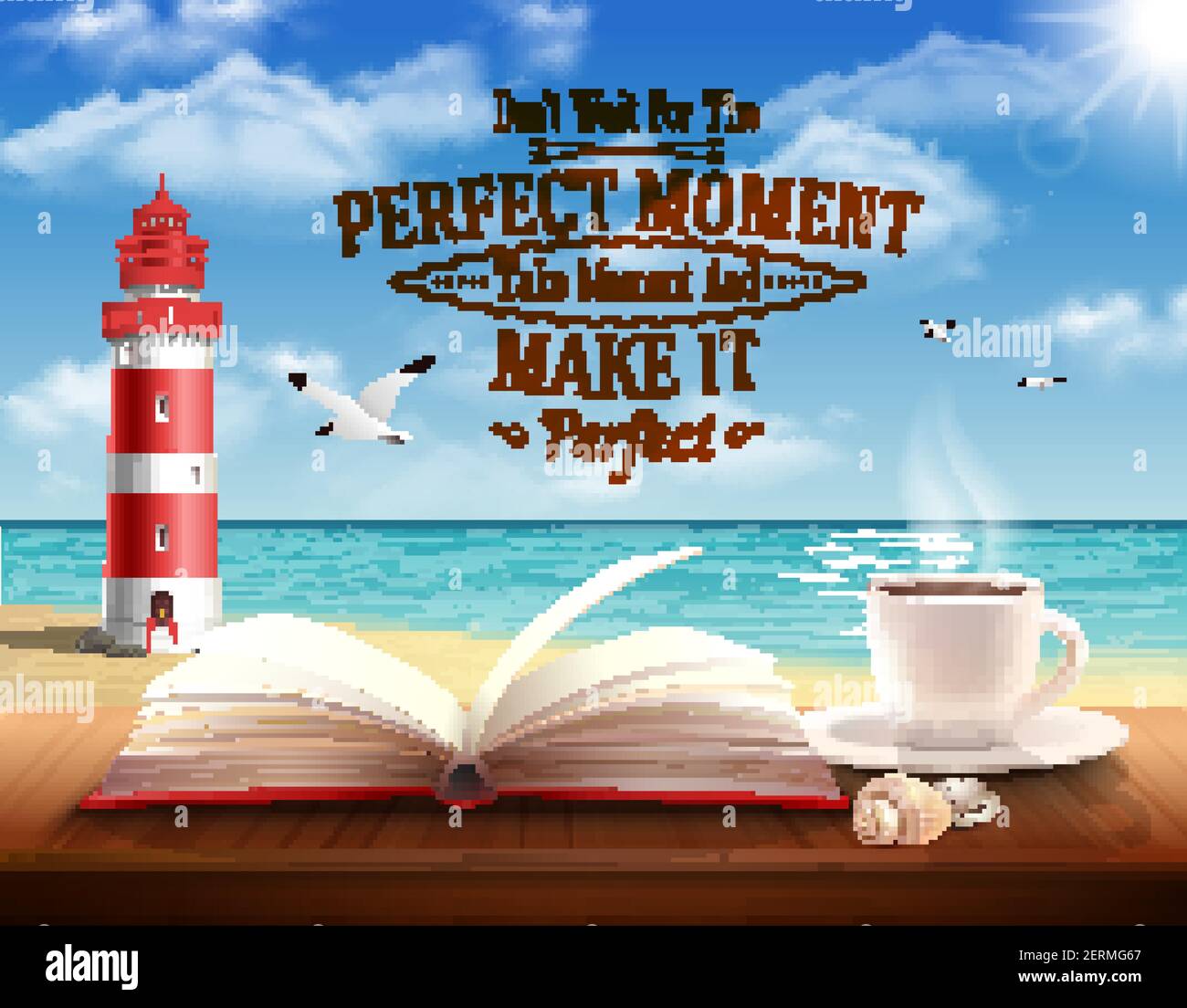 Perfect moment quotes with motivating words ocean and lighthouse ...