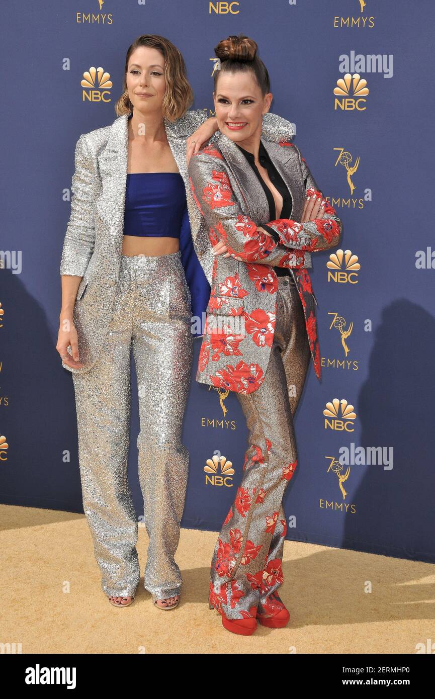 Amanda Crew and Suzanne Cryer at the 70th Primetime Emmy Awards held at ...