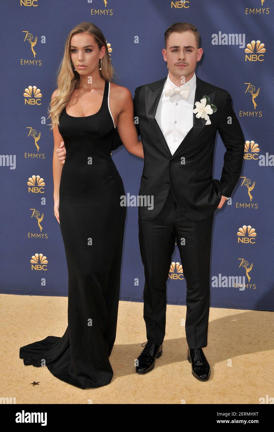 Dacre Montgomery and Liv Pollock at the 70th Primetime Emmy Awards held ...