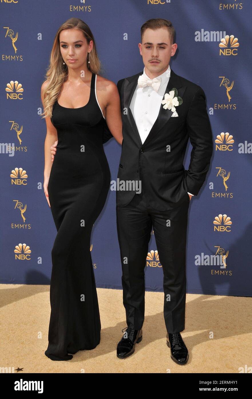 Dacre Montgomery and Liv Pollock at the 70th Primetime Emmy Awards held ...