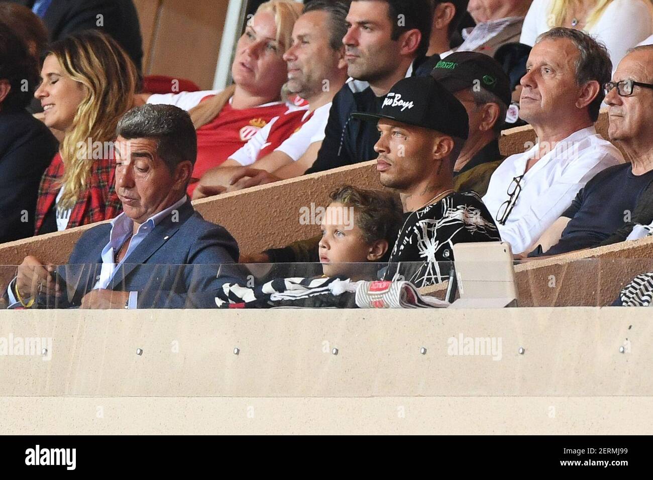 Jeremy Meeks and son Jeremy Meeks, Jr. - AS Monaco vs Atletico de ...
