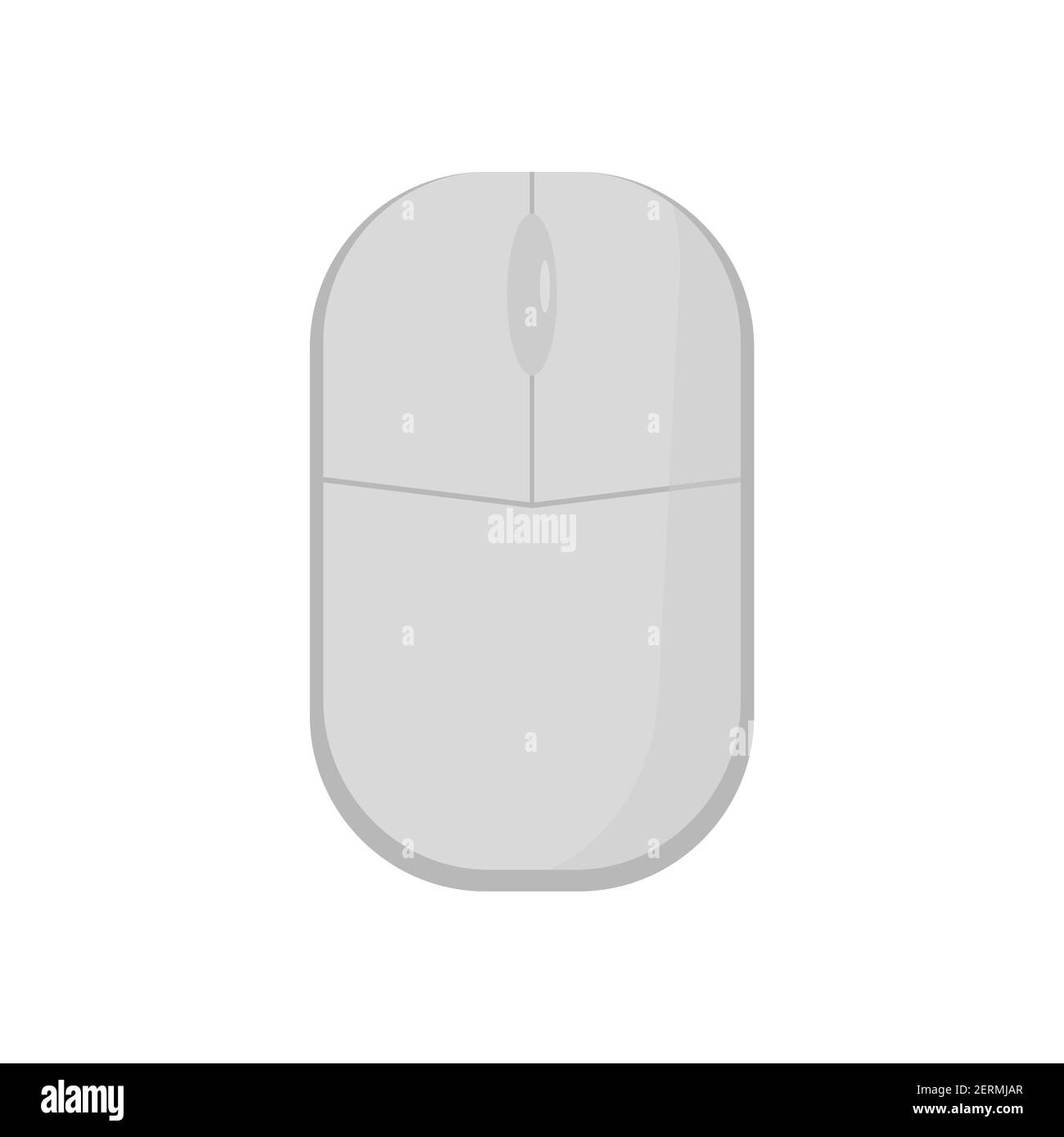 A simple gray computer mouse in the shape of a rectangle with rounded ...