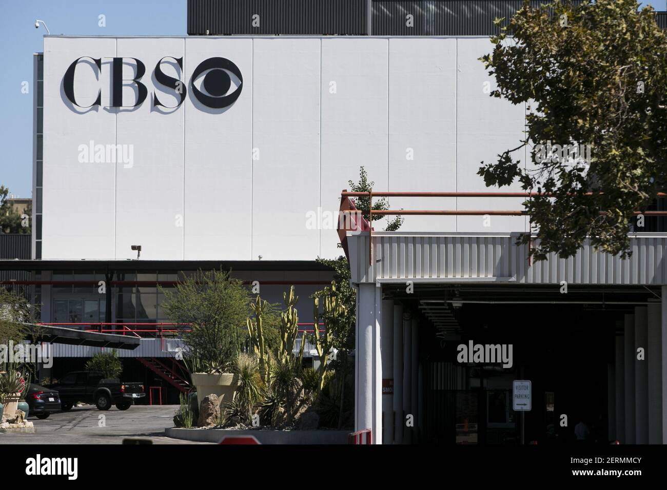 A logo sign outside of CBS Television City in Los Angeles, California ...