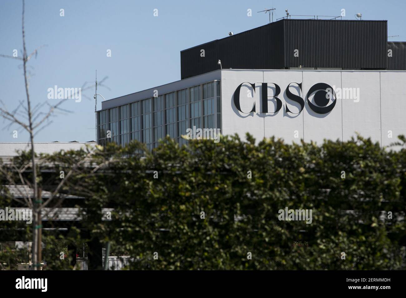 A logo sign outside of CBS Television City in Los Angeles, California ...