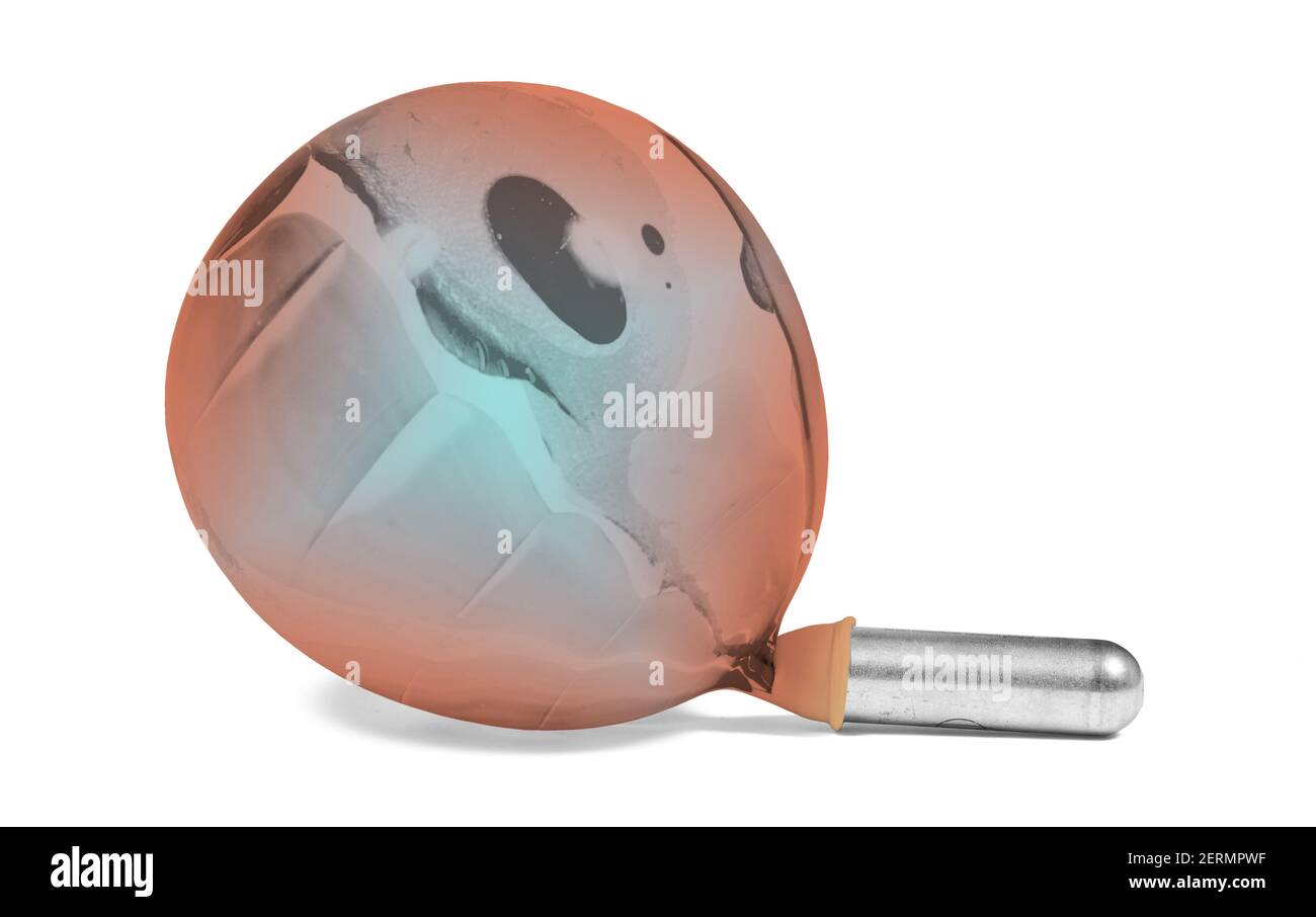 Laughing drug canister with a baloon, isolated on white Stock Photo - Alamy