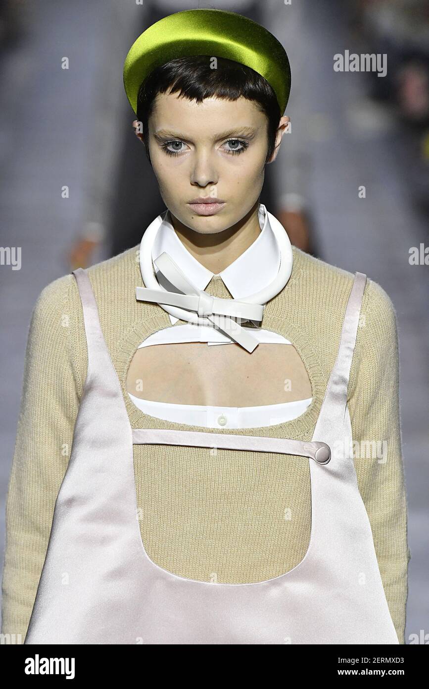 Model Emma Boyd walks on the runway during the Prada Fashion show ...