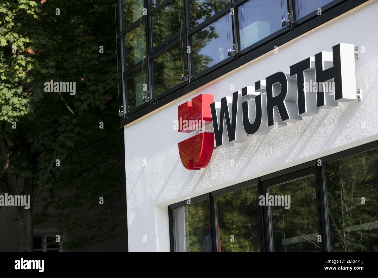 A logo sign outside of a facility occupied by the The Wurth Group in ...
