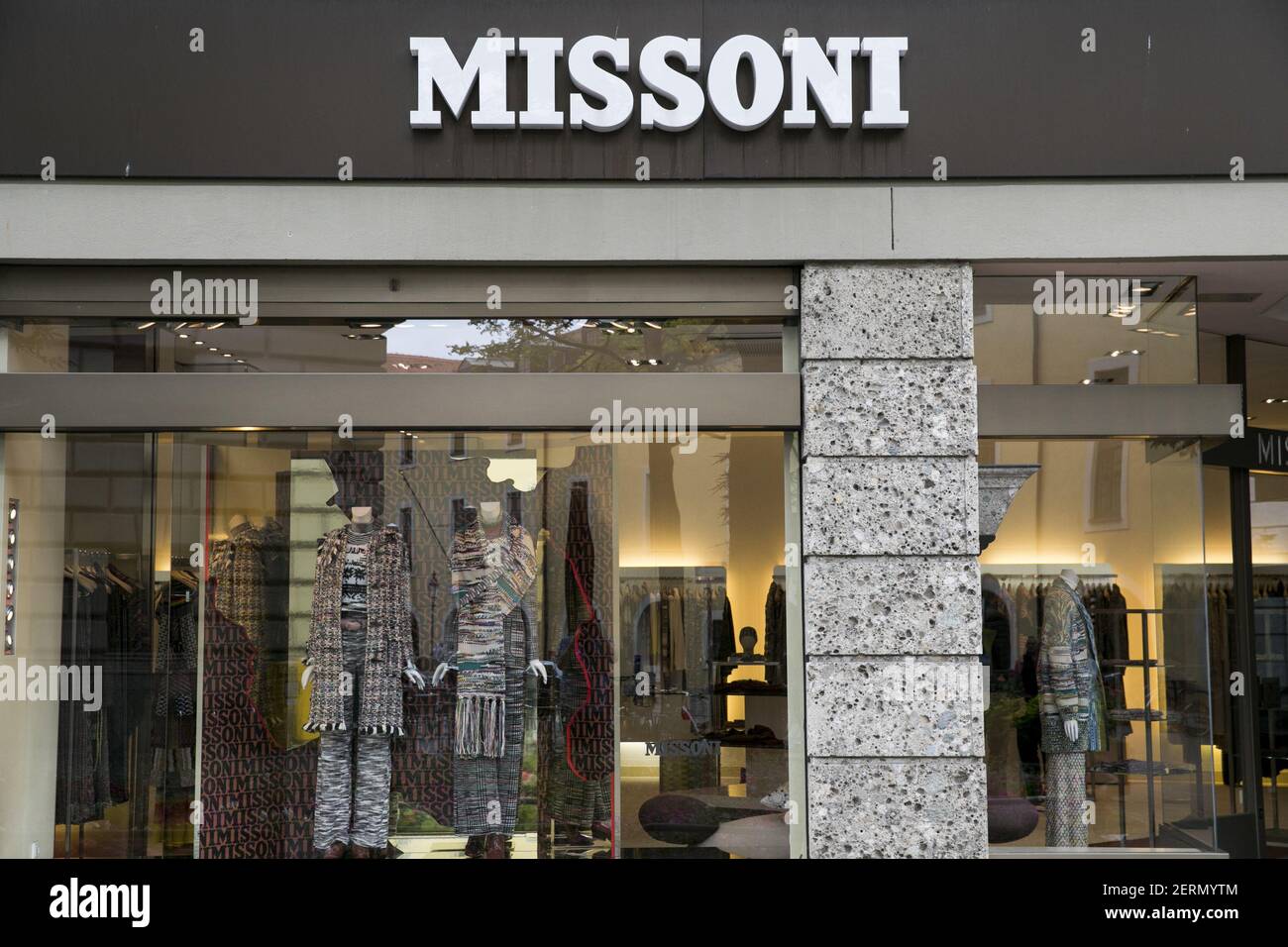 A logo sign outside of a Missoni retail store in Munich, Germany, on ...