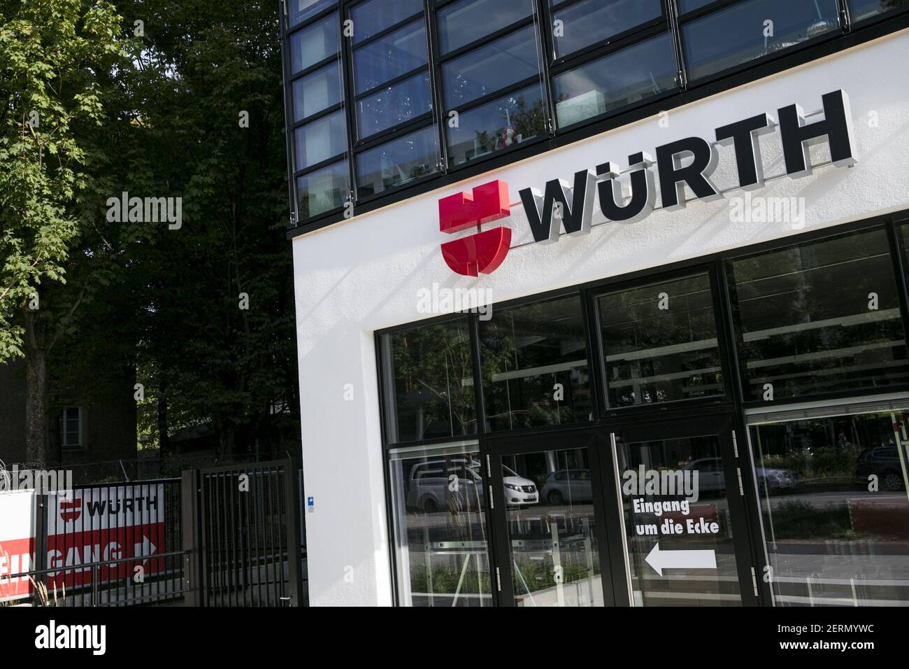 A logo sign outside of a facility occupied by the The Wurth Group in ...