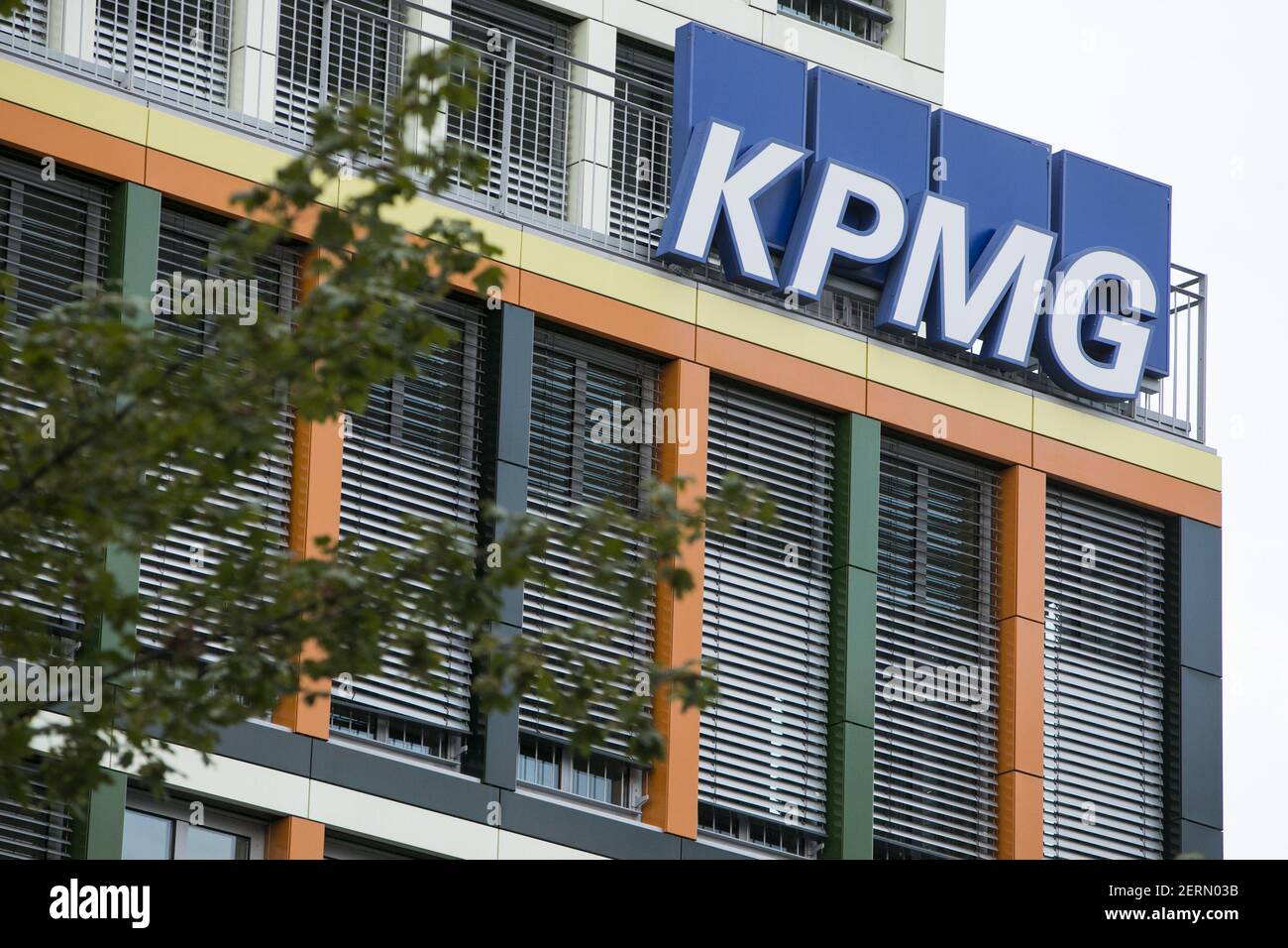 A logo sign outside of a facility occupied by KPMG in Munich, Germany ...