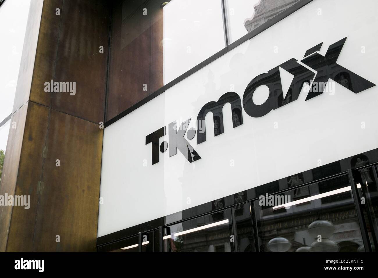 A logo sign outside of a TK Maxx retail store in Munich, Germany, on ...