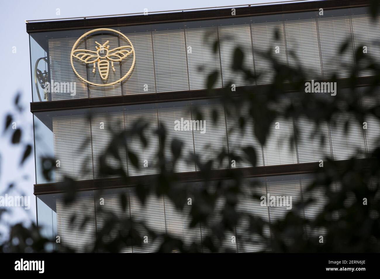 A logo sign outside of the headquarters of the Erste Group Bank and ...