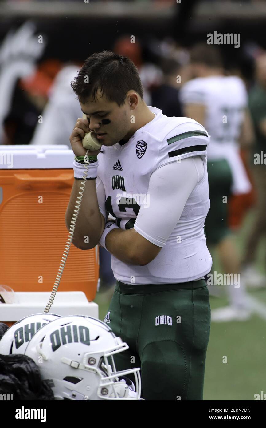 September 22, 2018: Ohio Bobcats QB Nathan Rourke during an NCAA ...