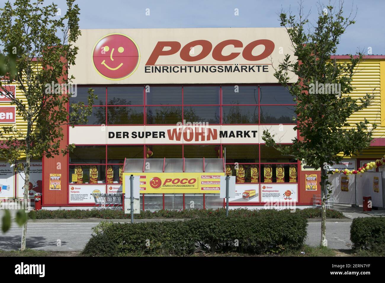 A logo sign outside of a Poco (Eigenschreibweise POCO) retail store in ...