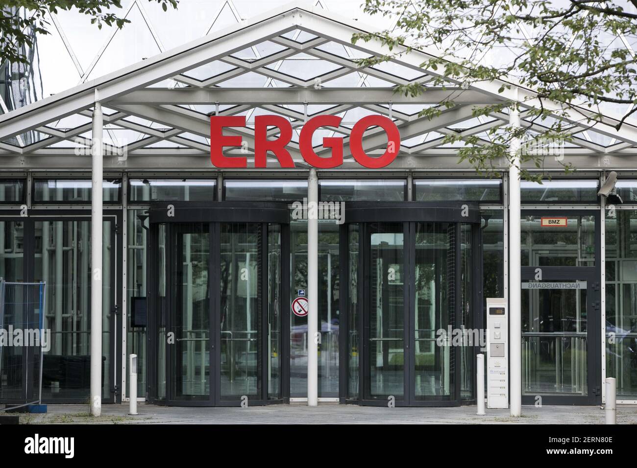 A logo sign outside of a facility occupied by the ERGO Group in Munich ...