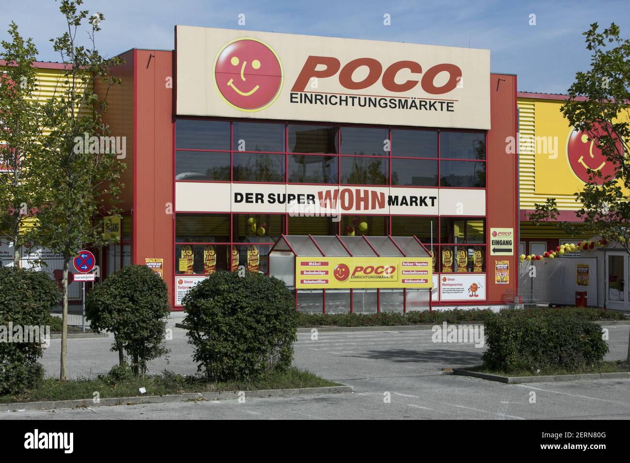 A logo sign outside of a Poco (Eigenschreibweise POCO) retail store in ...