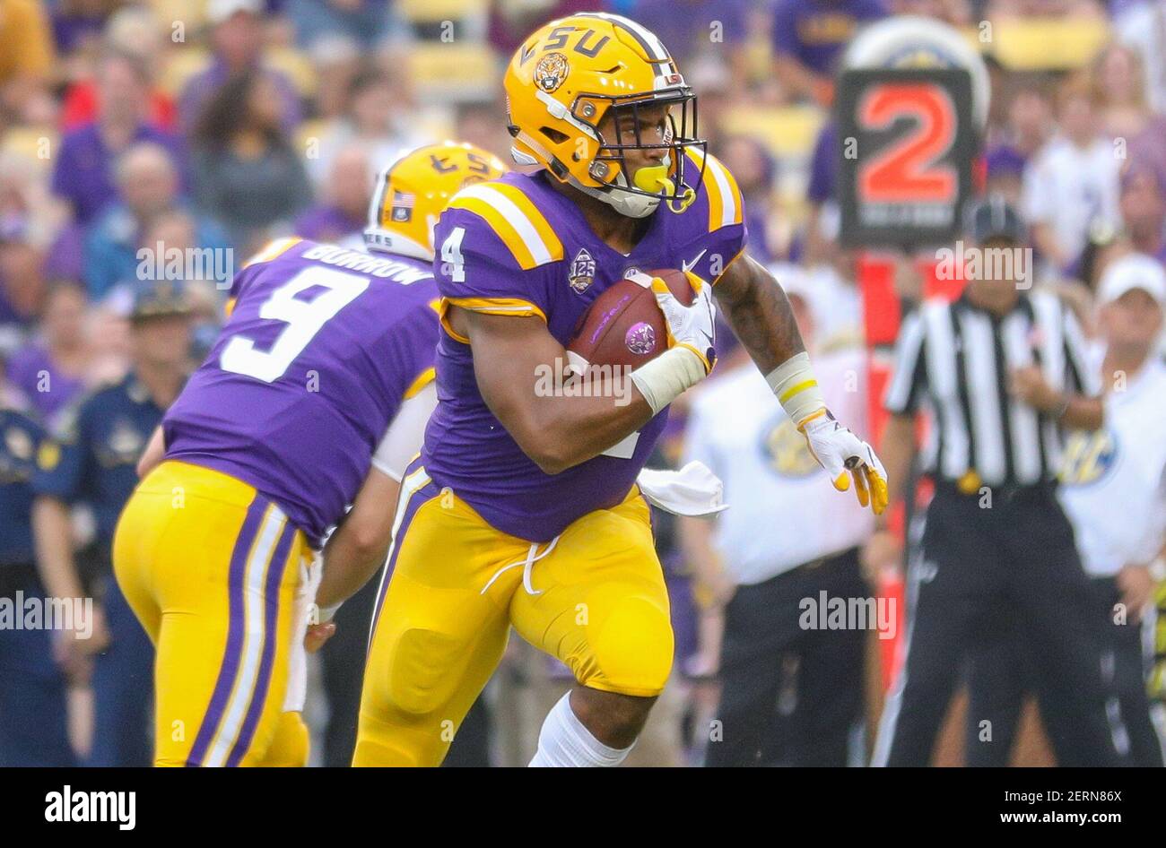 September 22, 2018: LSU RB Nick Brossette #4 carries the ball on a run ...