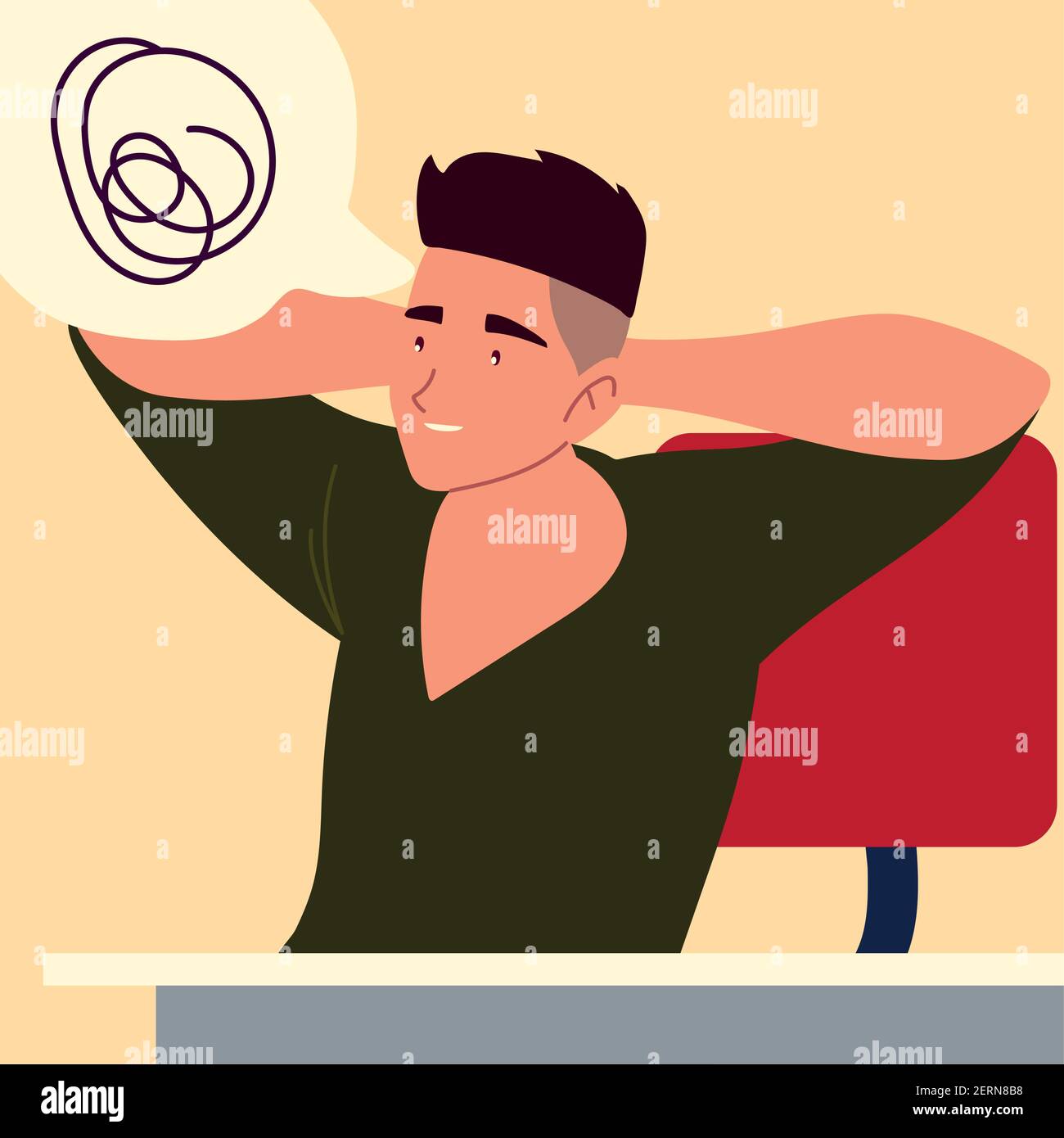 man charatcer pensive procrastination portrait Stock Vector Image & Art ...