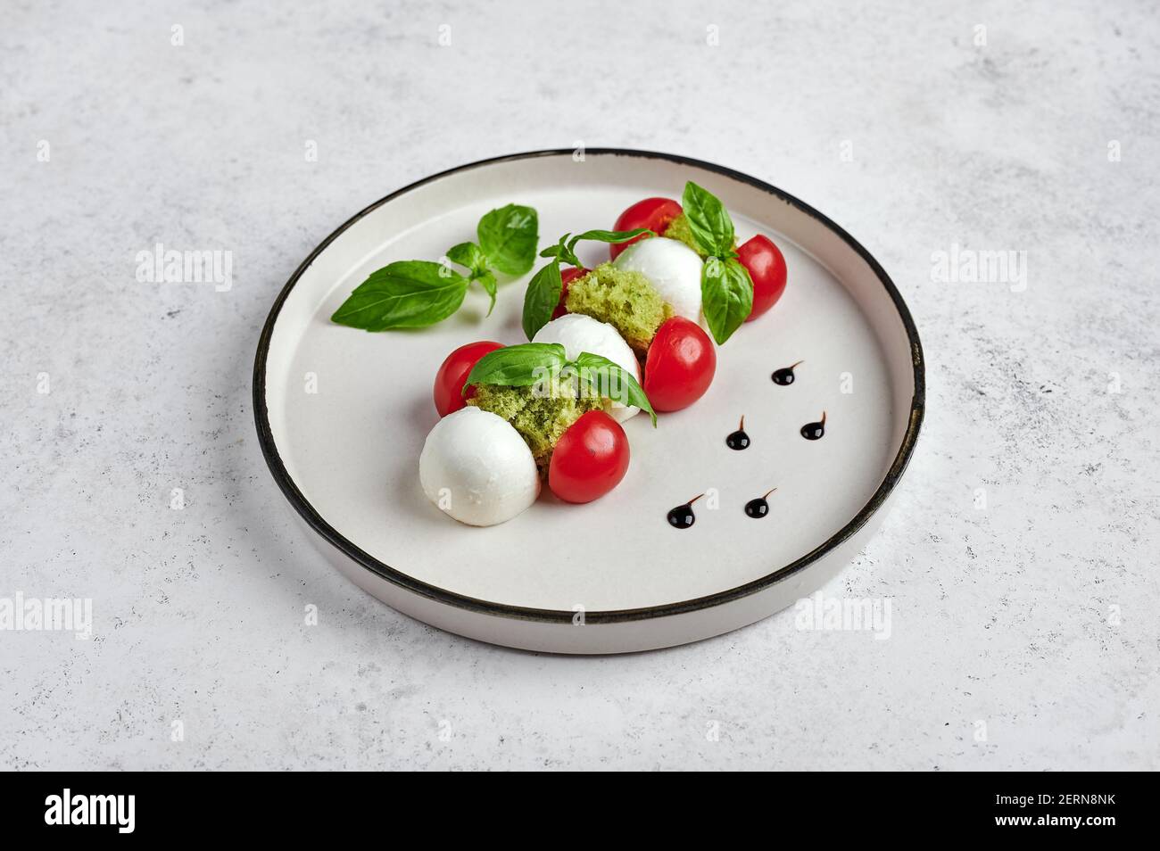 Delicious Italian Caprese Salad With Ripe Tomatoes Fresh Garden Basil
