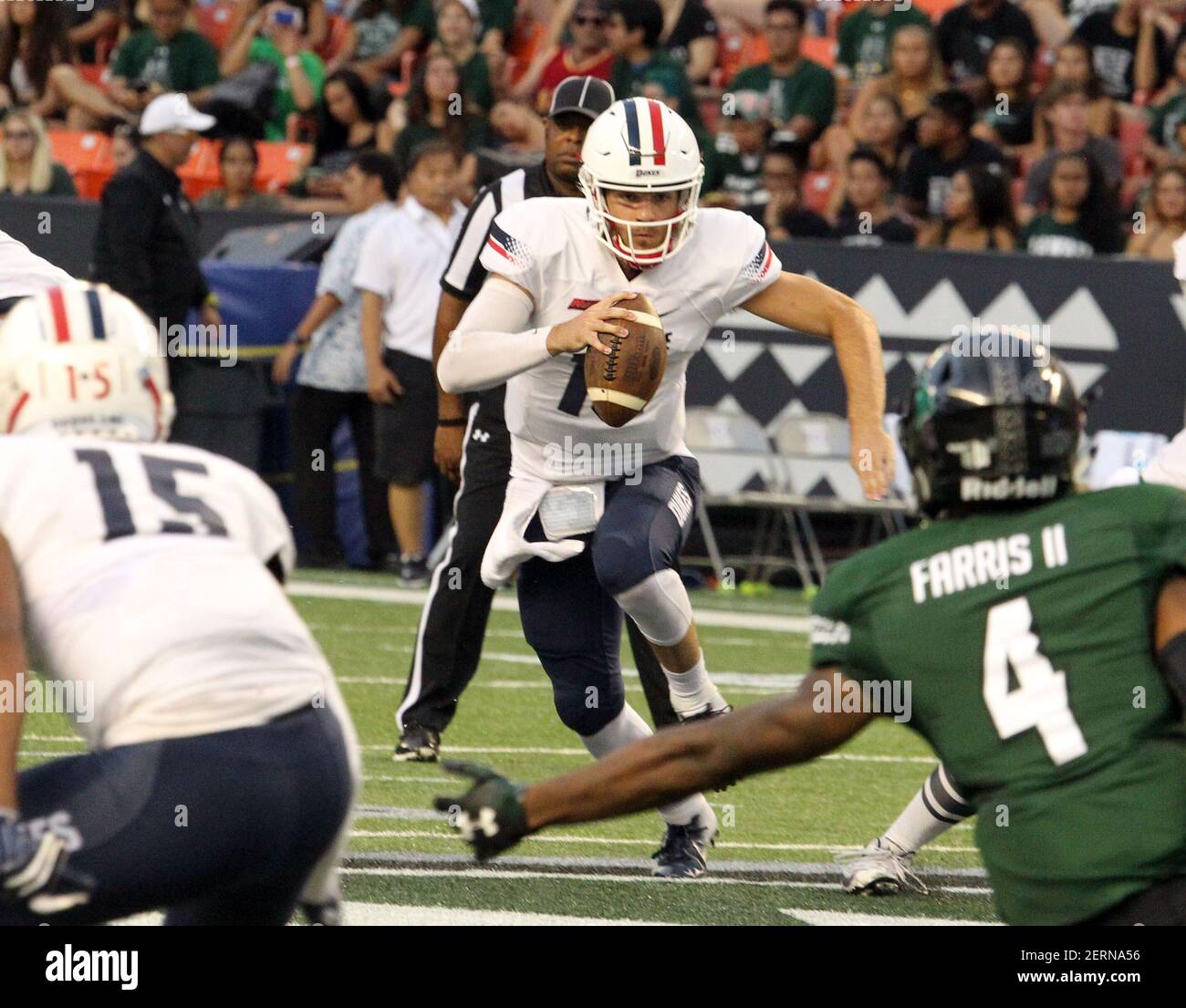 September 22, 2018 - Duquesne Dukes quarterback Daniel Parr #13 during ...
