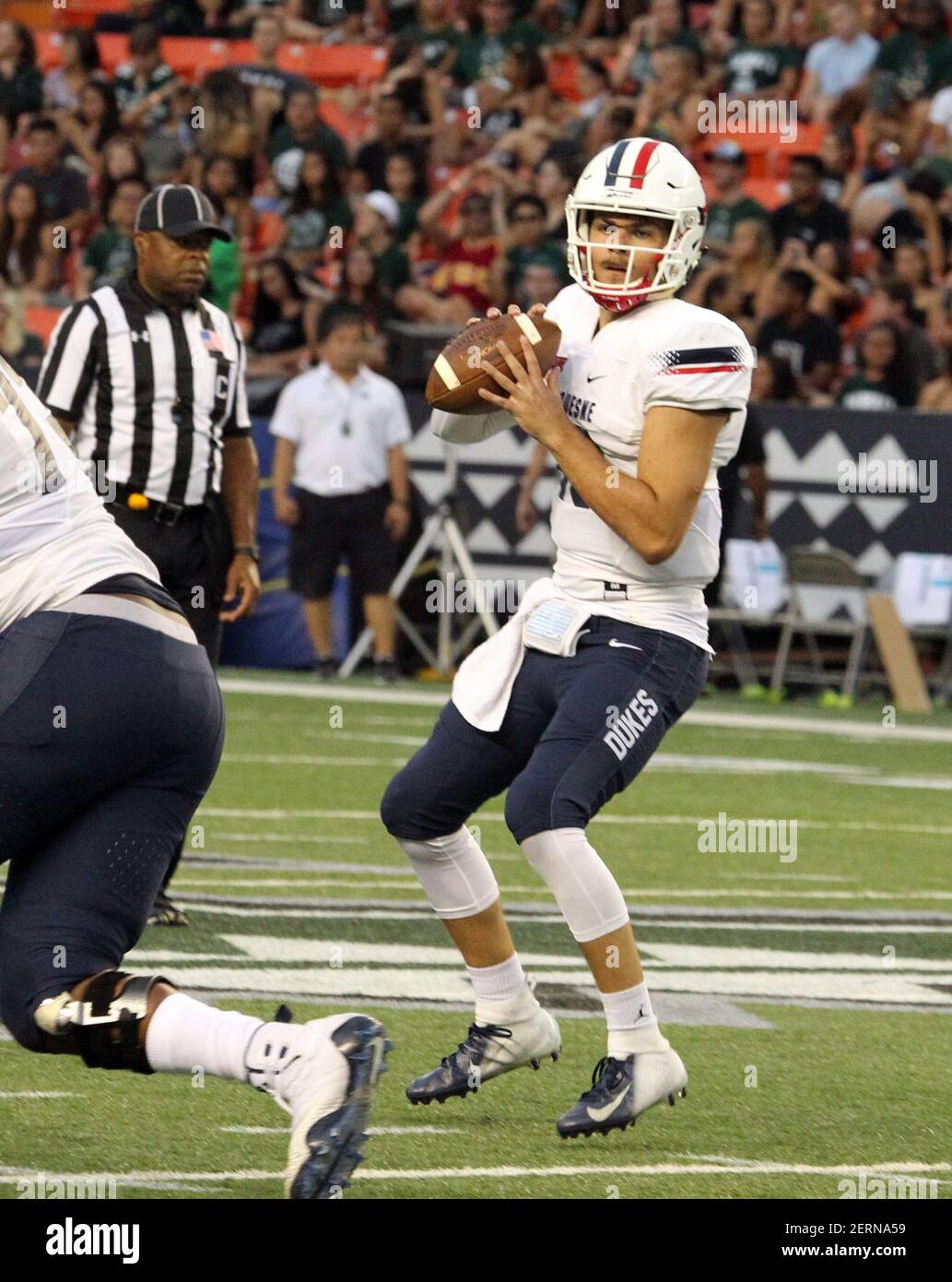 September 22, 2018 - Duquesne Dukes quarterback Daniel Parr #13 during ...