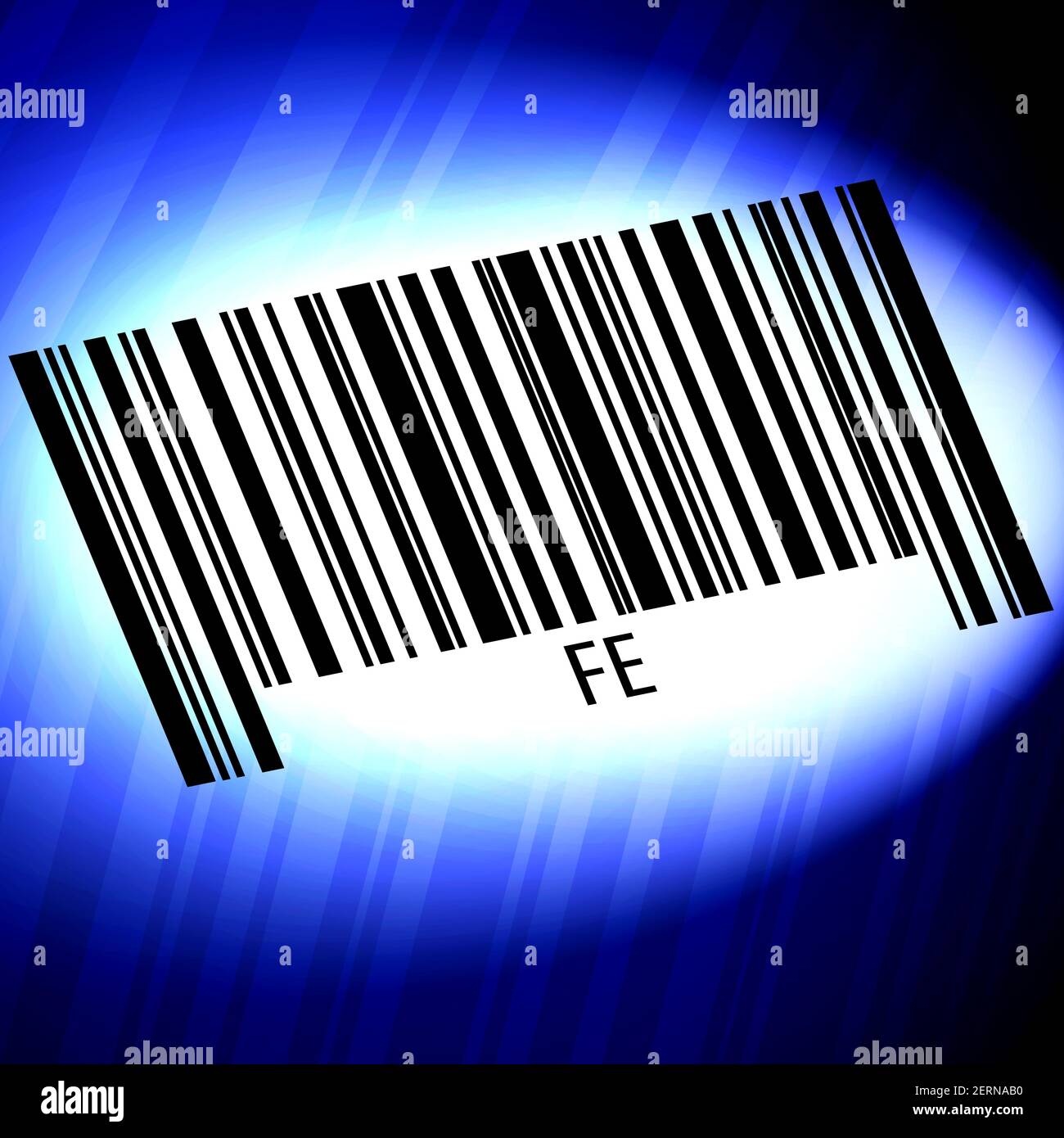 fe - barcode with futuristic blue background Stock Photo - Alamy