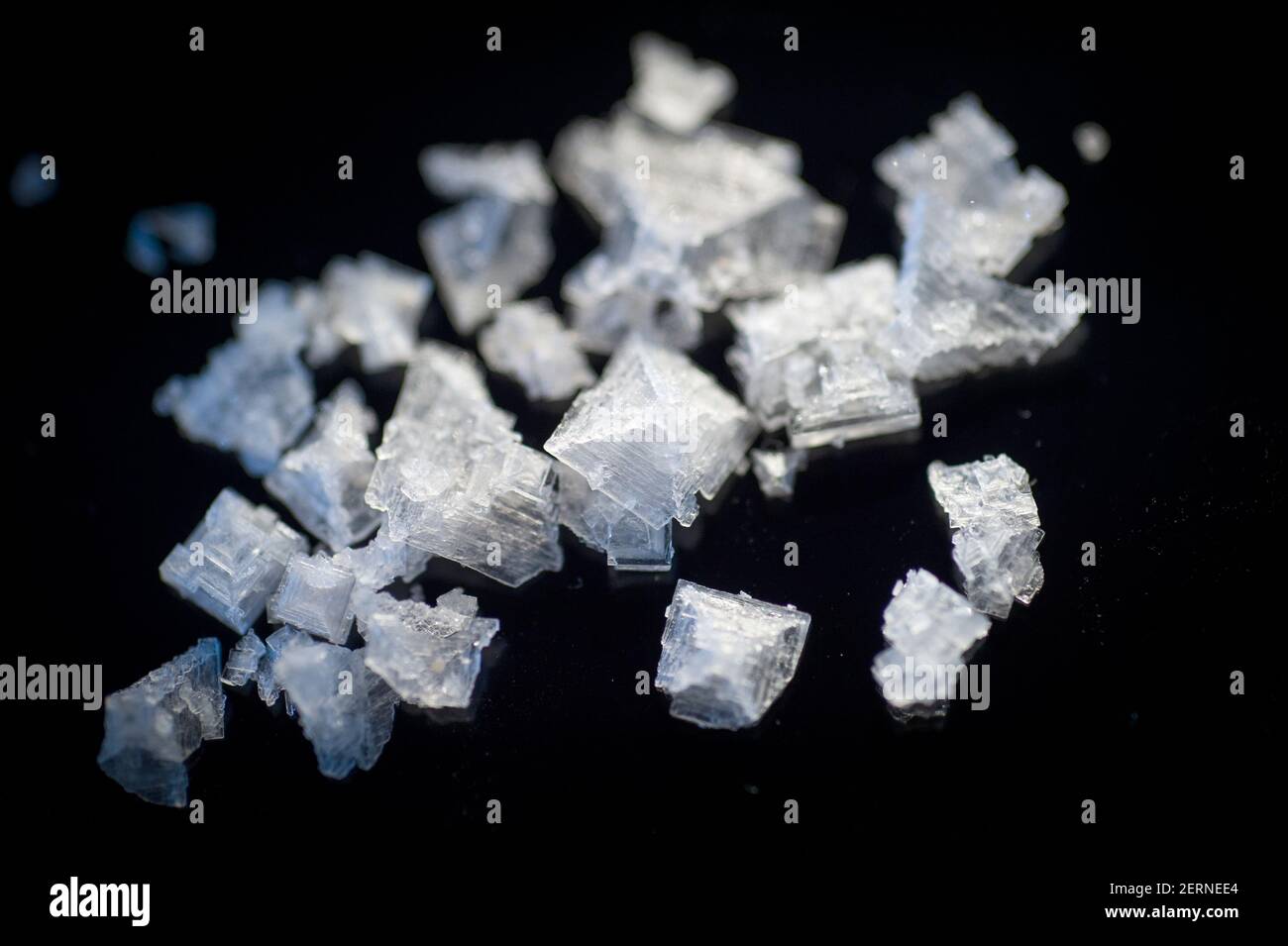 Sea salt crystals that have been produced in the Blackthorn Salt ...