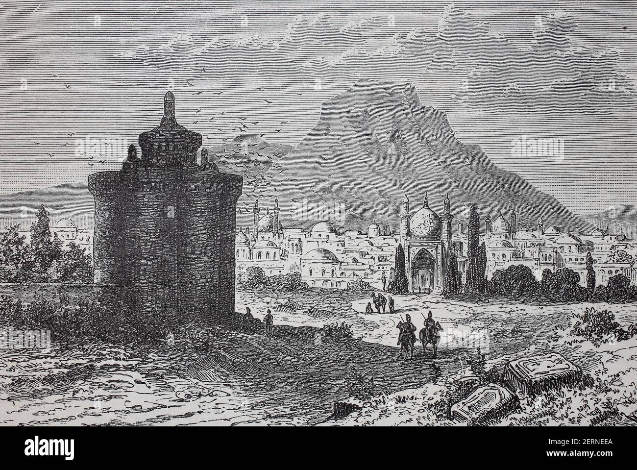 The city of Ispahan, Isfahan, Esfahan in Persia, now Iran, in 1880 ...