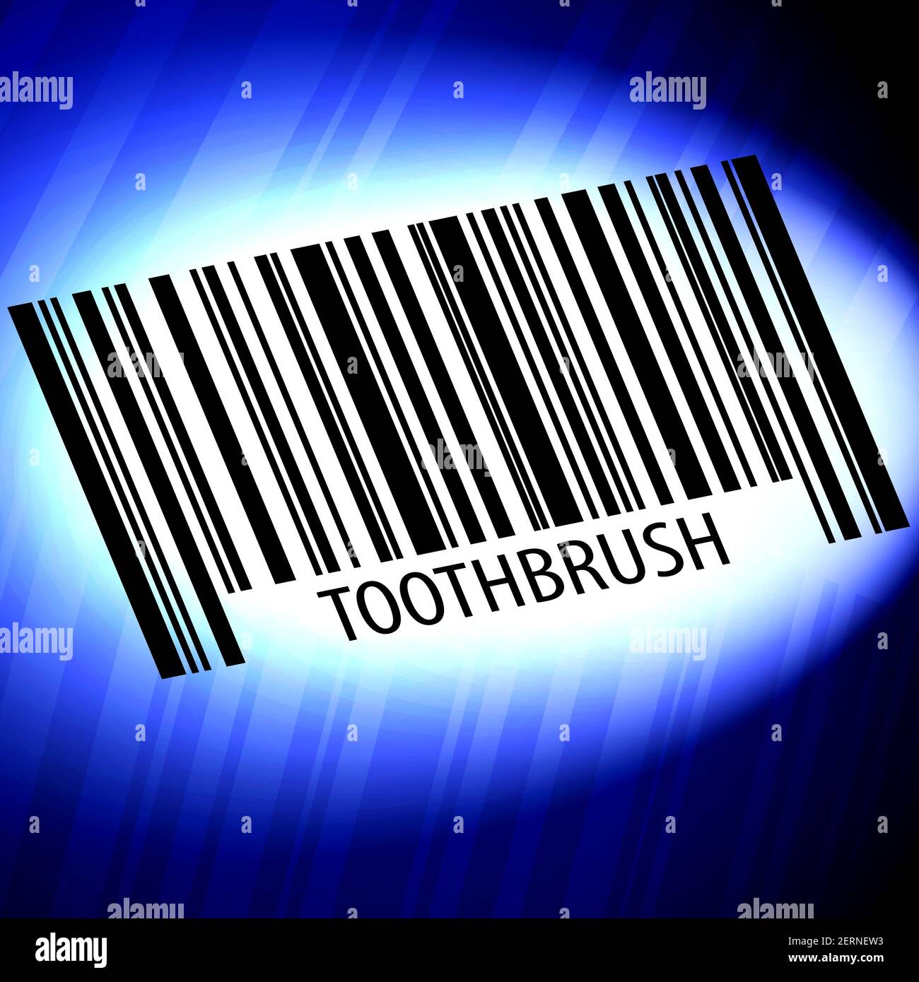 toothbrush - barcode with futuristic blue background Stock Photo - Alamy